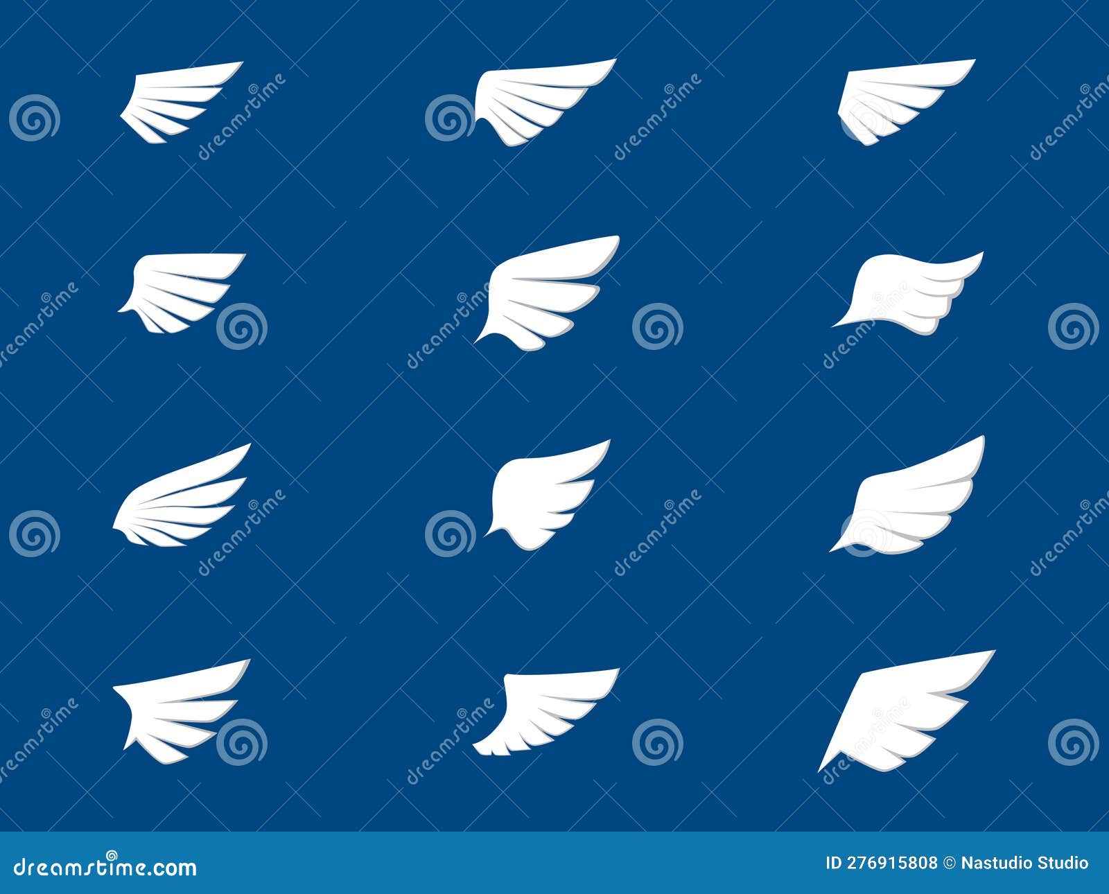Wings Icon Set. Symbol of White Wings Stock Illustration - Illustration ...