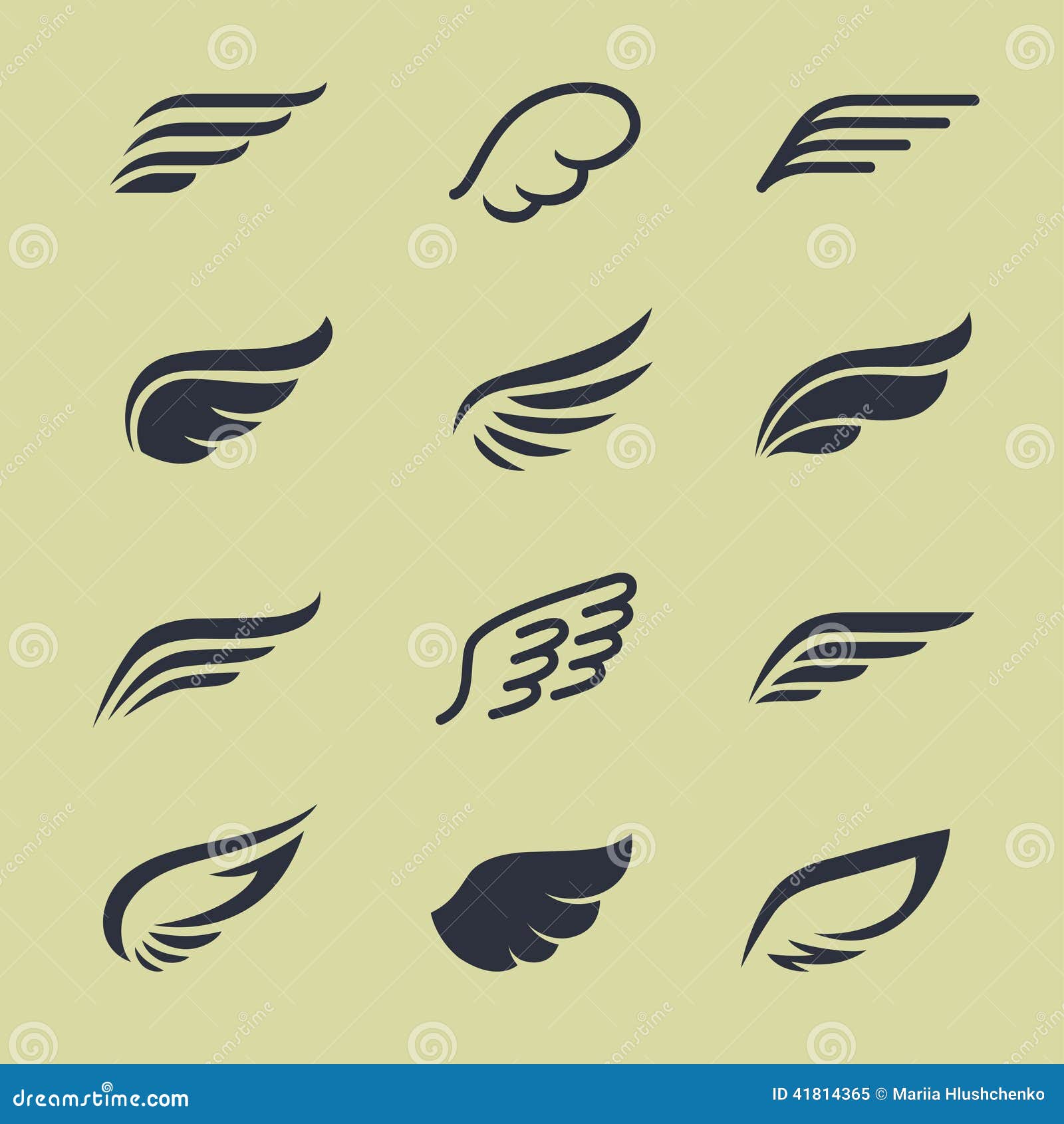 Wings stock vector. Illustration of wing, bird, decorative - 41814365