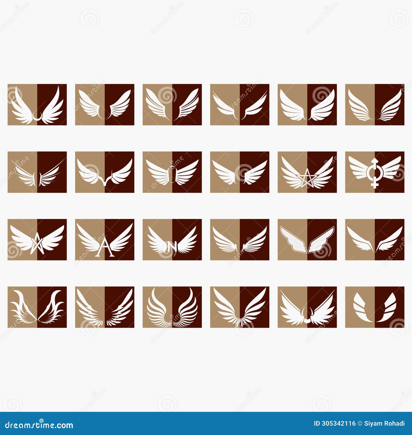 Wings icon set vector stock illustration. Illustration of shape - 305342116