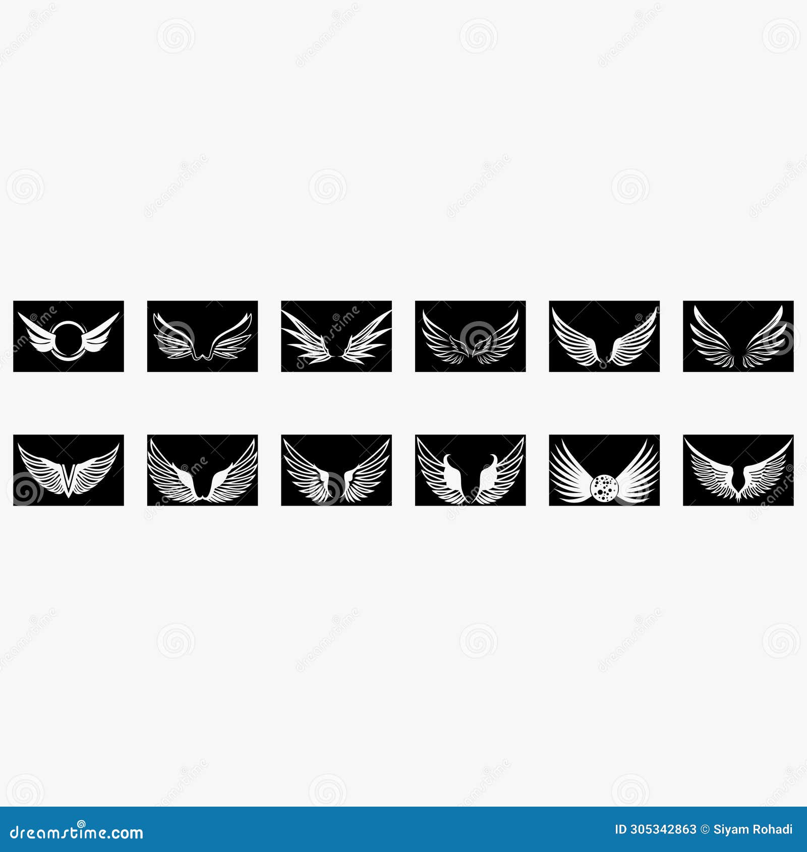 Wings icon set vector stock vector. Illustration of vintage - 305342863