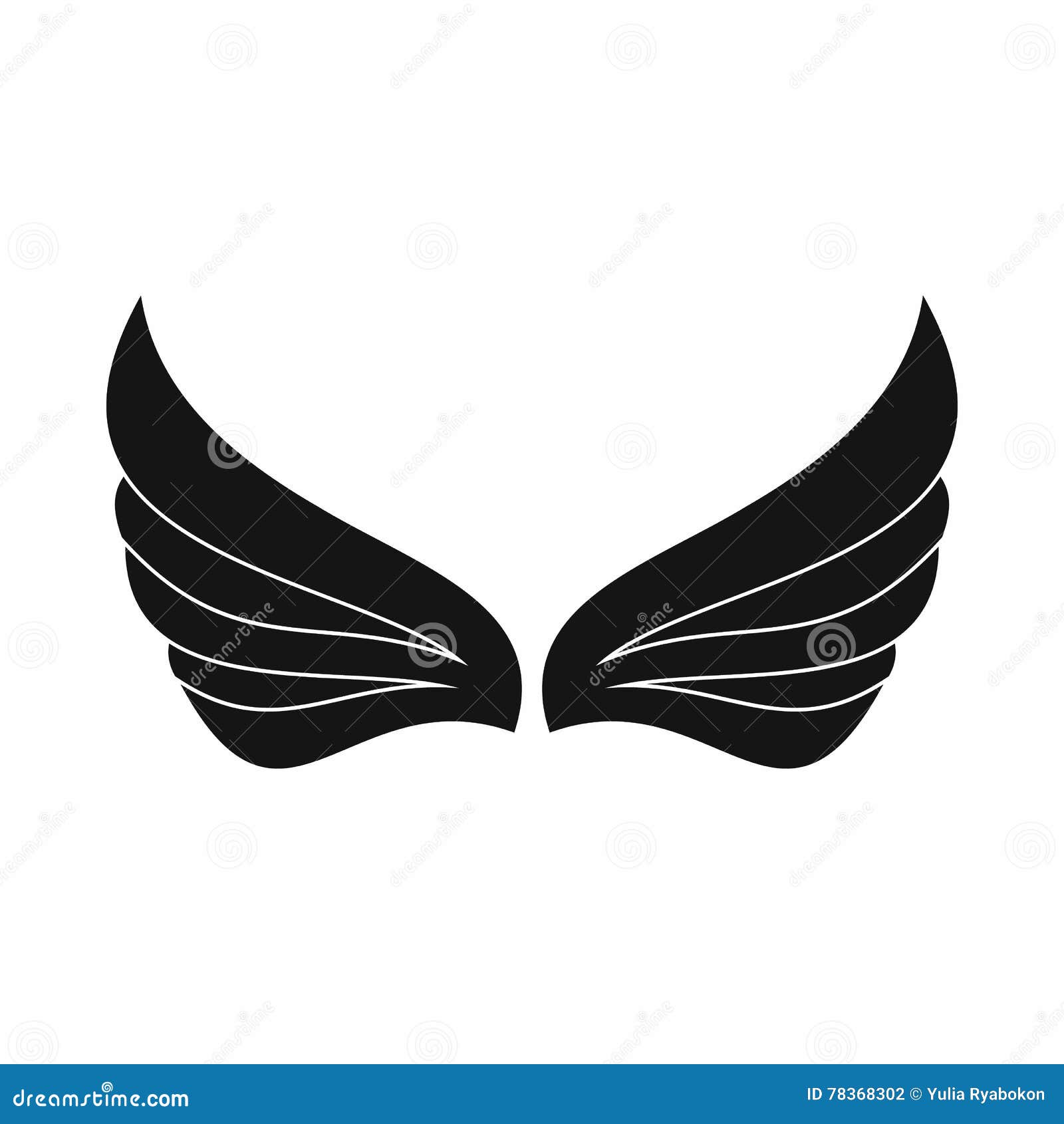 Wings icon in simple style stock illustration. Illustration of feather ...