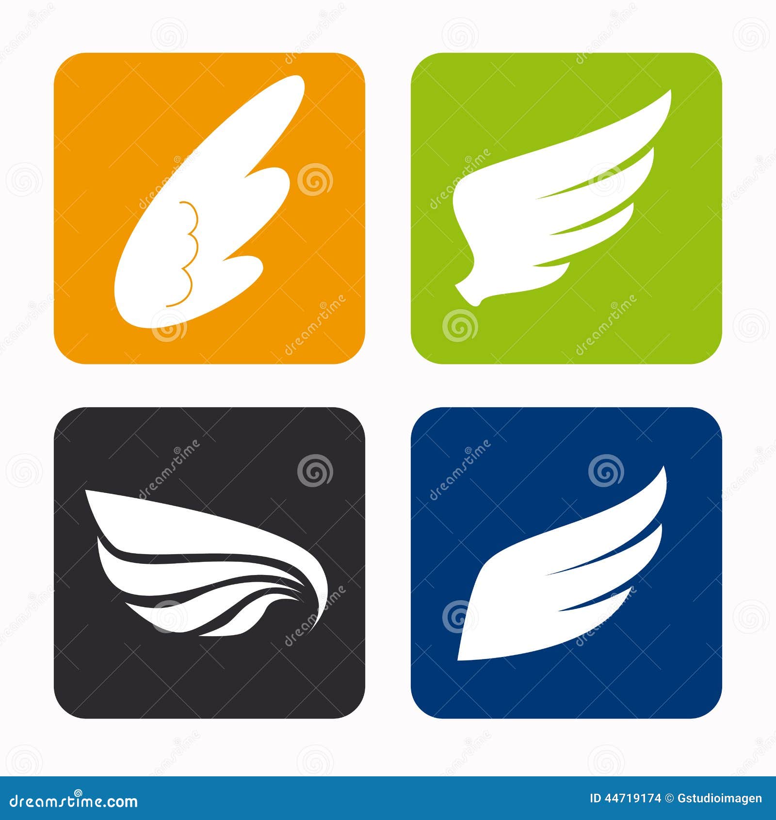 Wings icons stock vector. Illustration of collection - 44719174