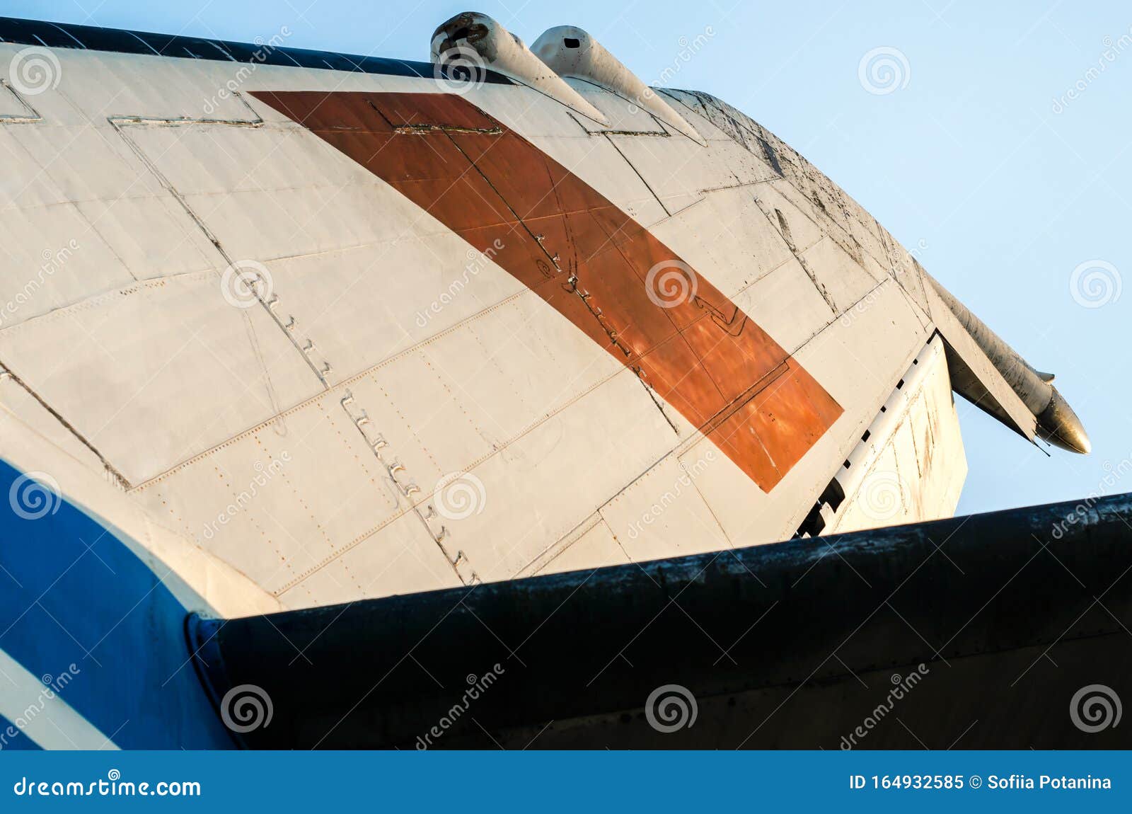 Wings of a Large Soviet Airliner Against a Blue Sky Stock Image - Image ...