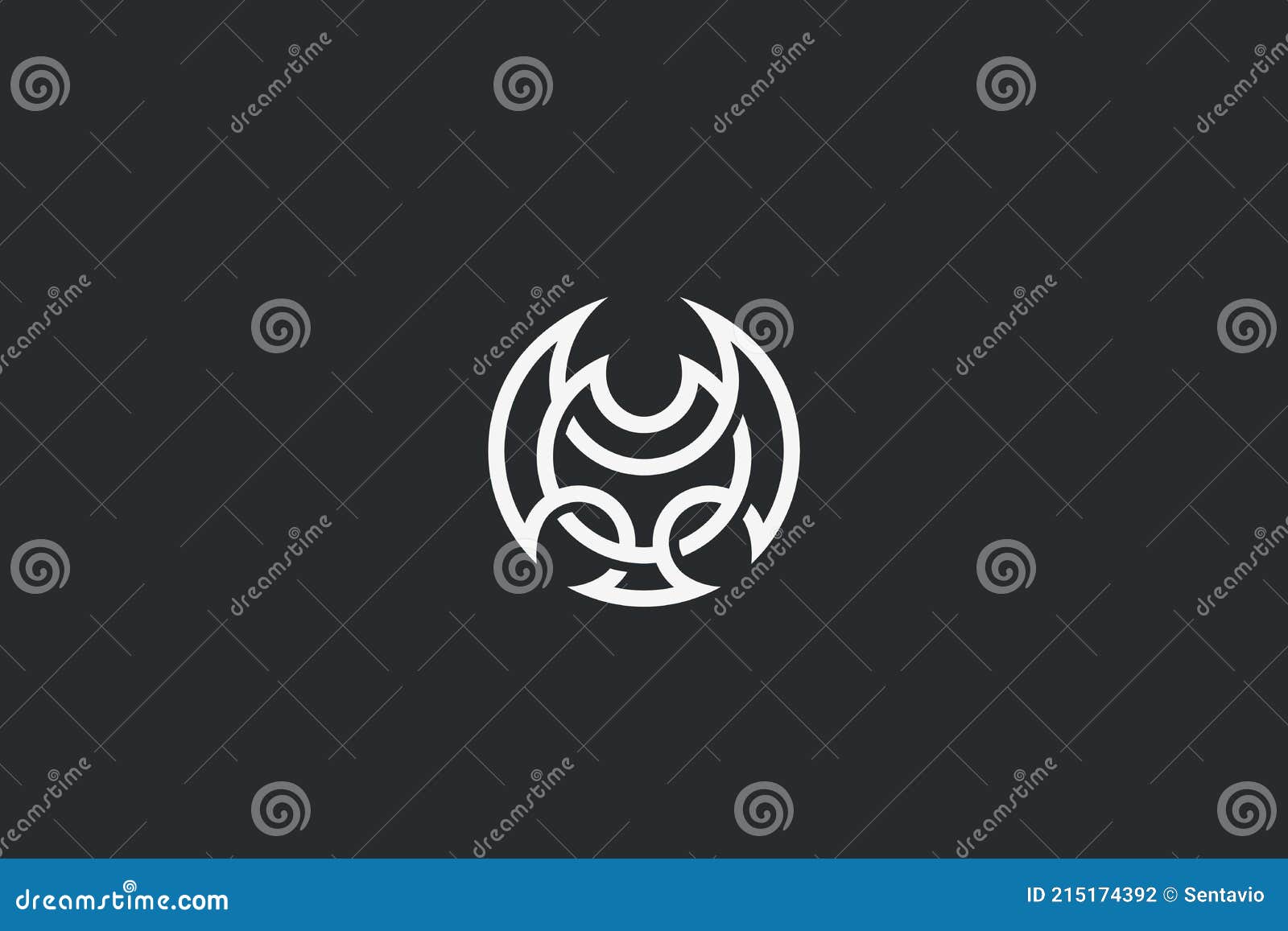 Wings Logo Abstract Circle Shape Design Vector Template Linear Outline ...
