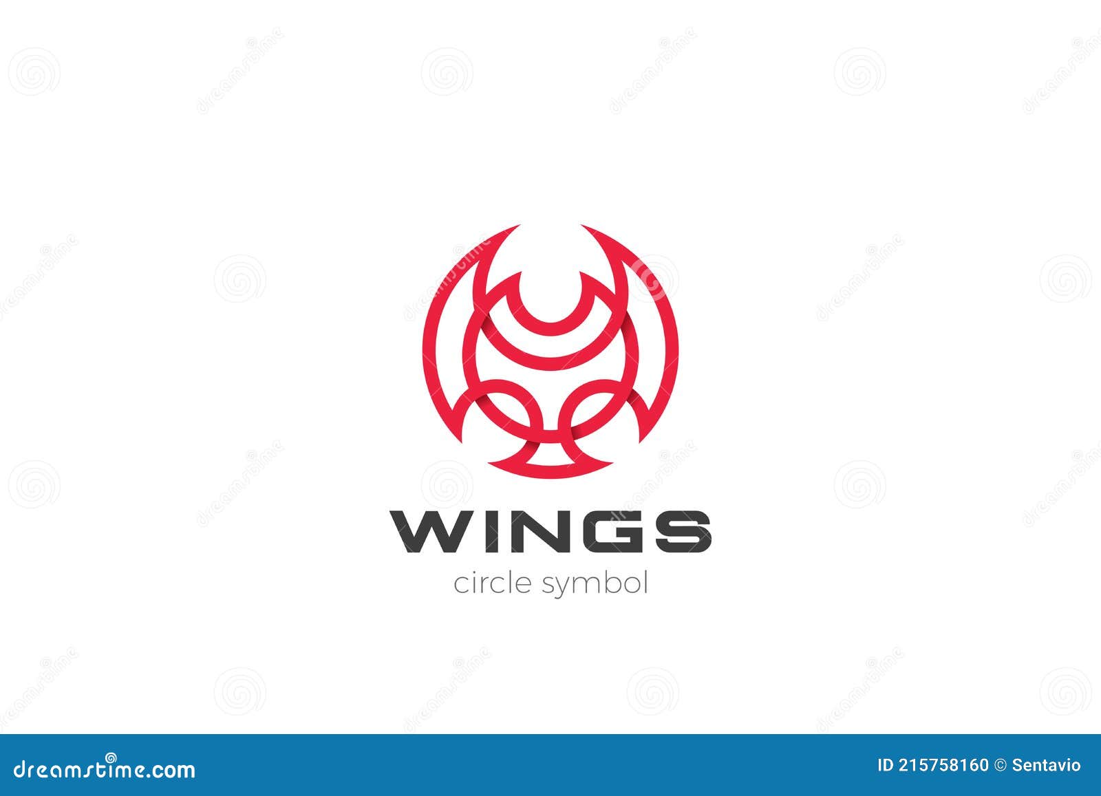 Wings Logo Abstract Circle Shape Design Vector Template Linear Outline ...