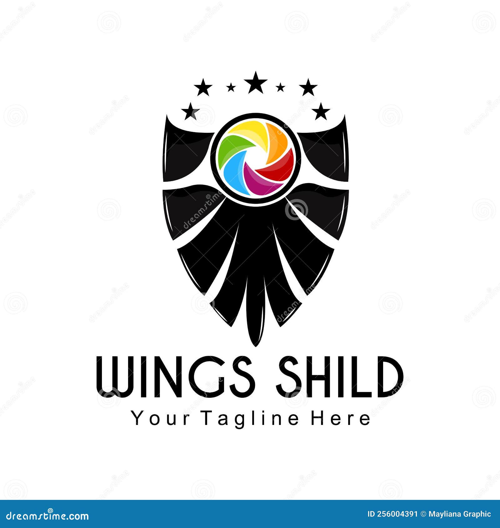 Wings Logo Design, Shield Wings Vector, Bird Feather Illustration Stock ...