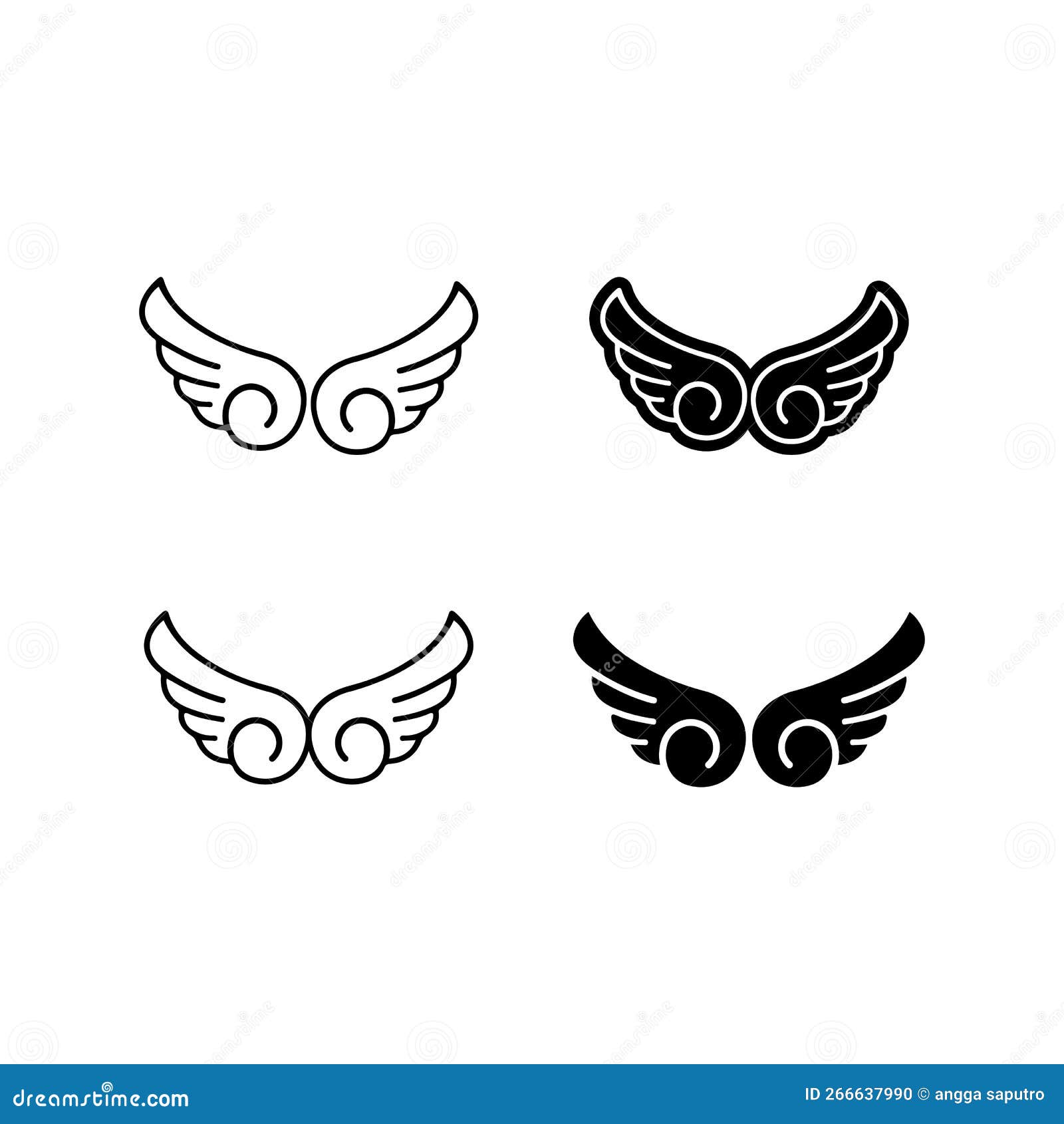 Wings Logo Vector Icon Symbol Illustration Design Template Stock ...