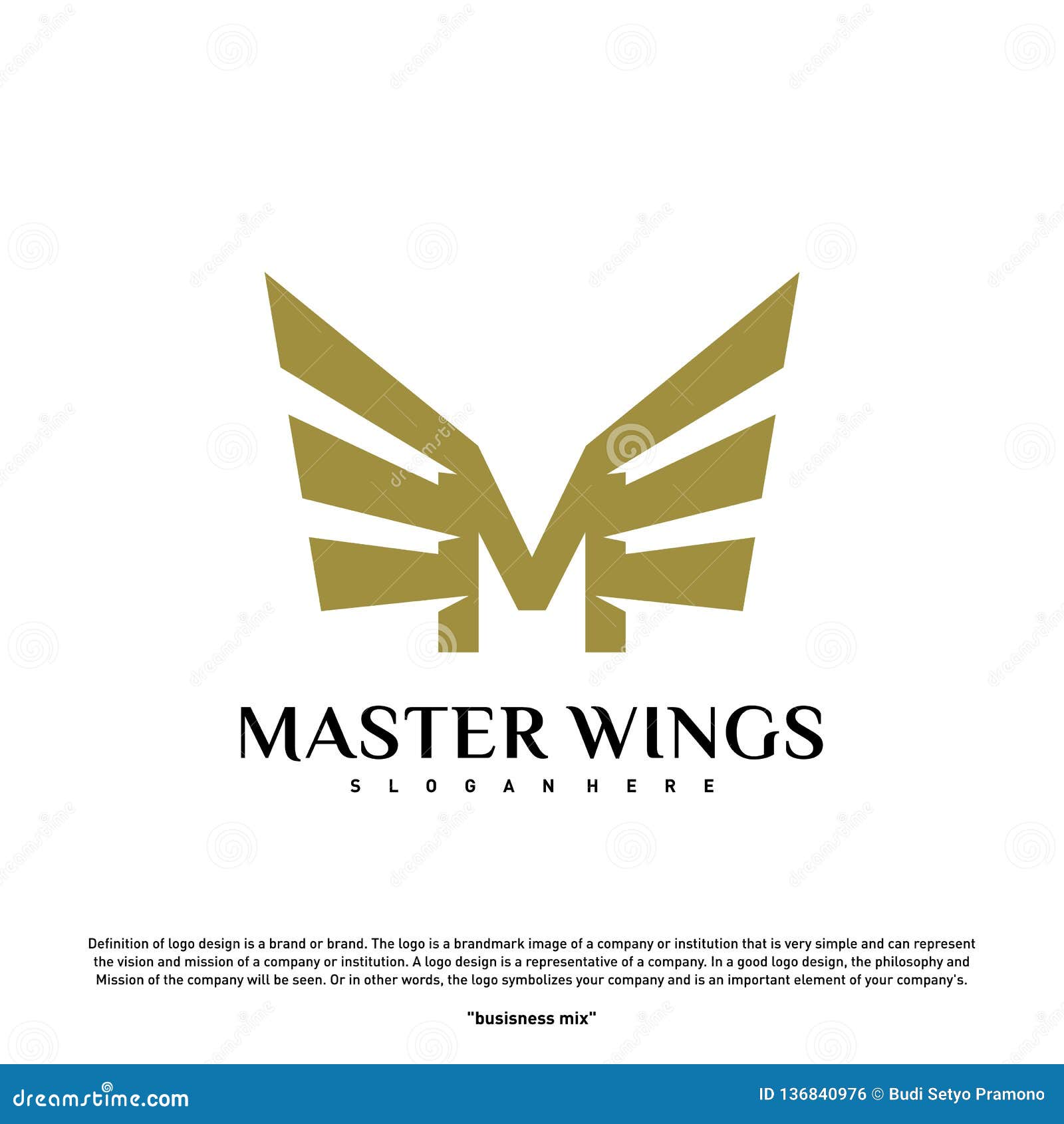 Wings M Letter Logo. Initial M Wings Logo Template Stock Vector ...