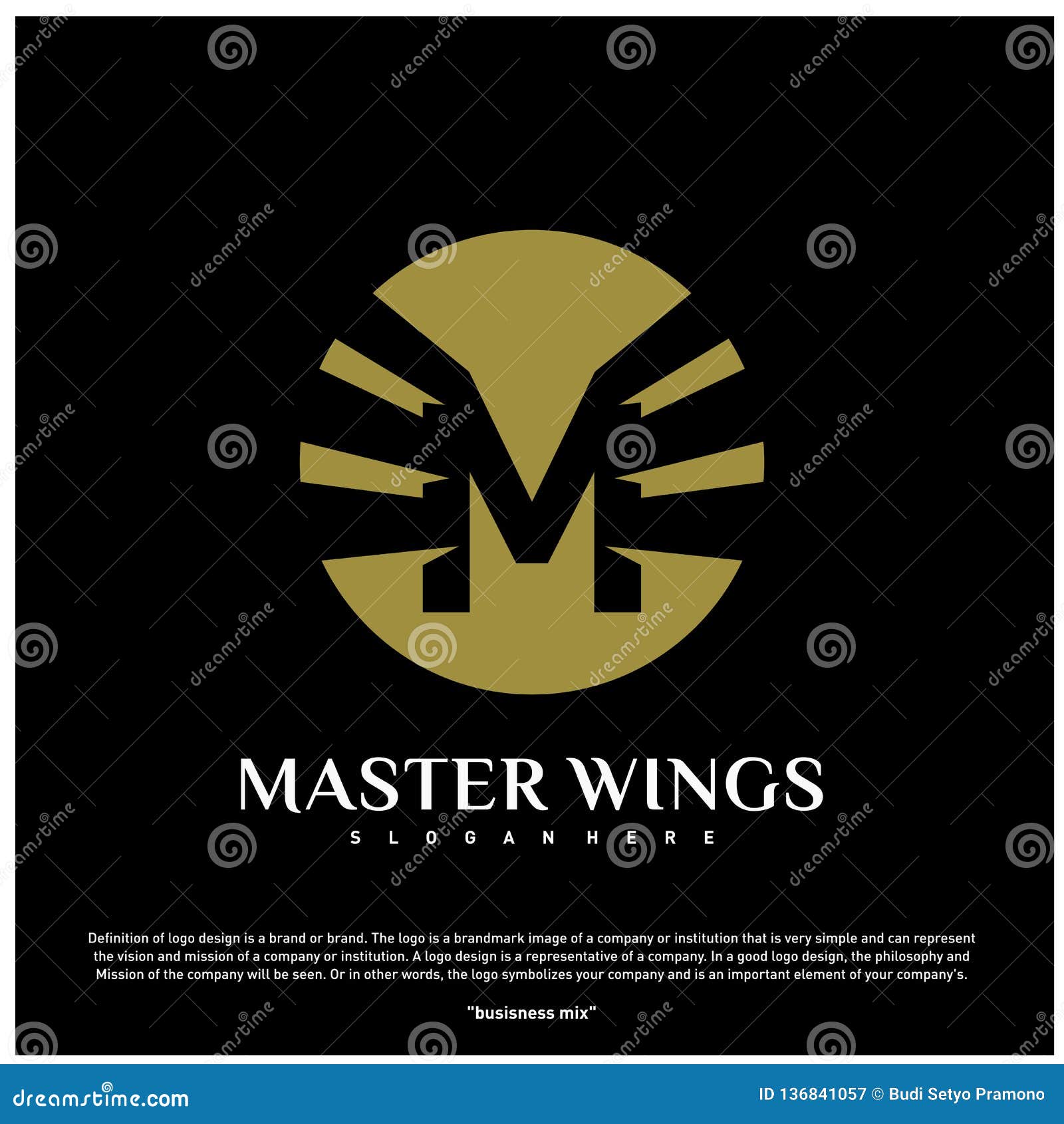 Wings M Letter Logo. Initial M Wings Logo Template Stock Vector ...
