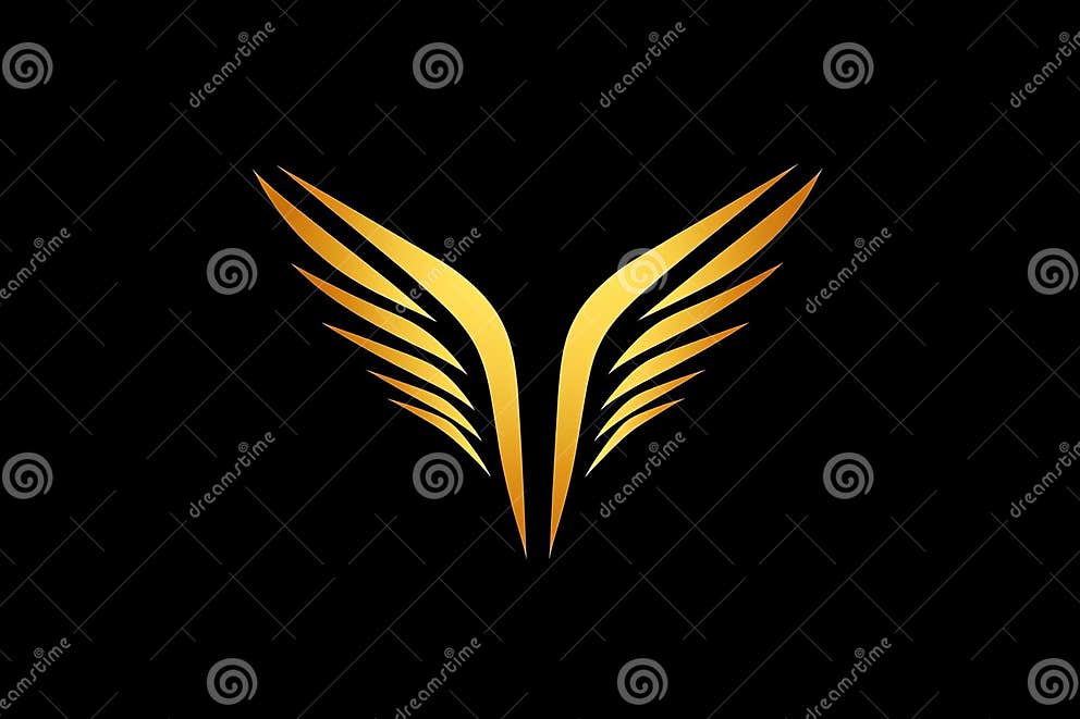 Wings are Made Shiny on the Logo Emblem Pair Stock Illustration ...