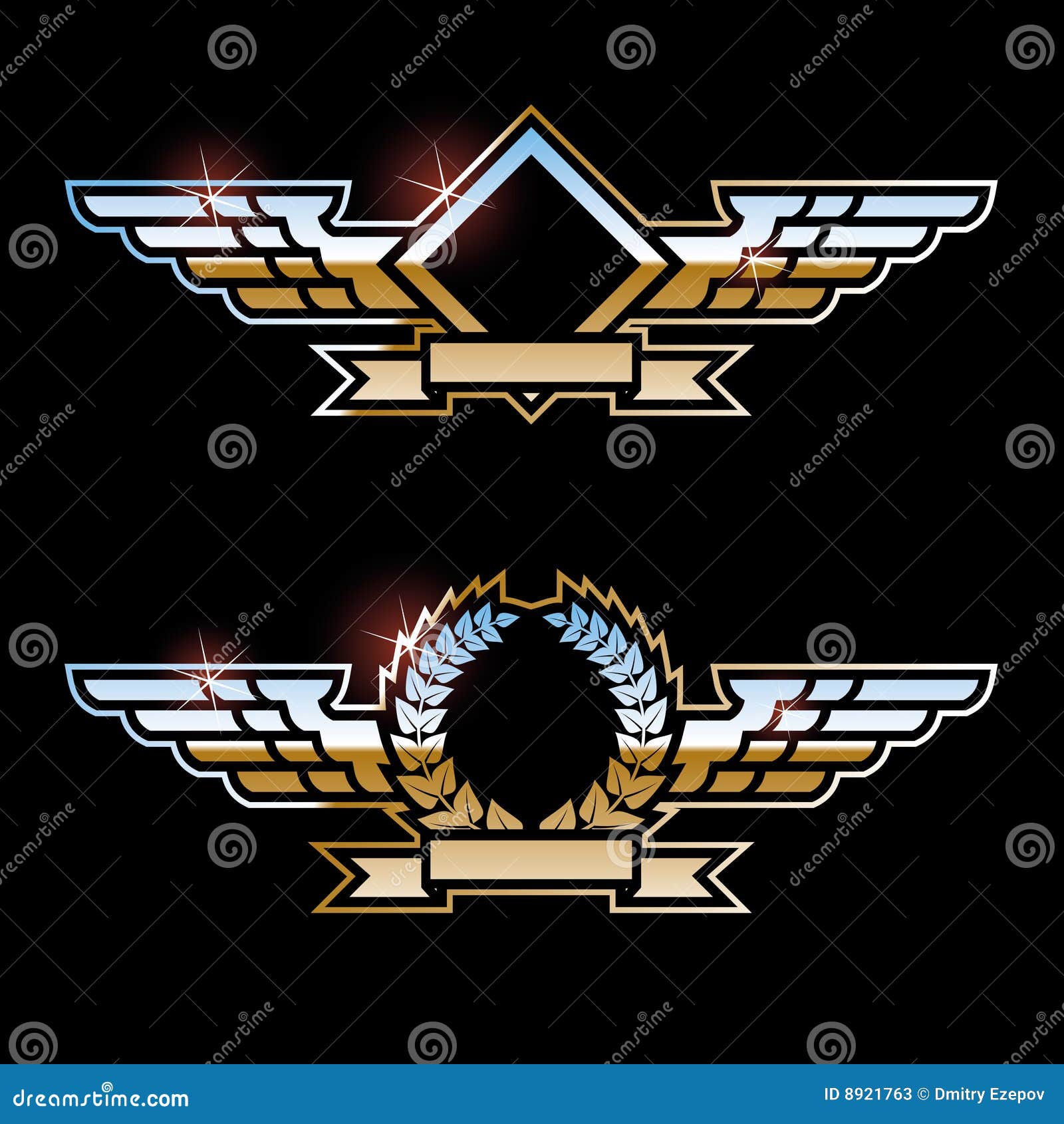 Wings of Metal stock vector. Illustration of banner, drawing - 8921763