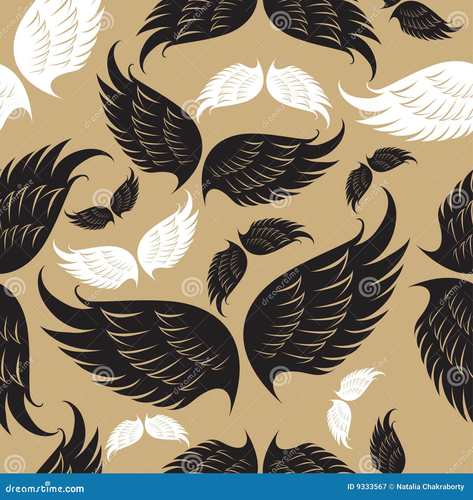 Wings pattern stock vector. Illustration of wallpaper - 9333567