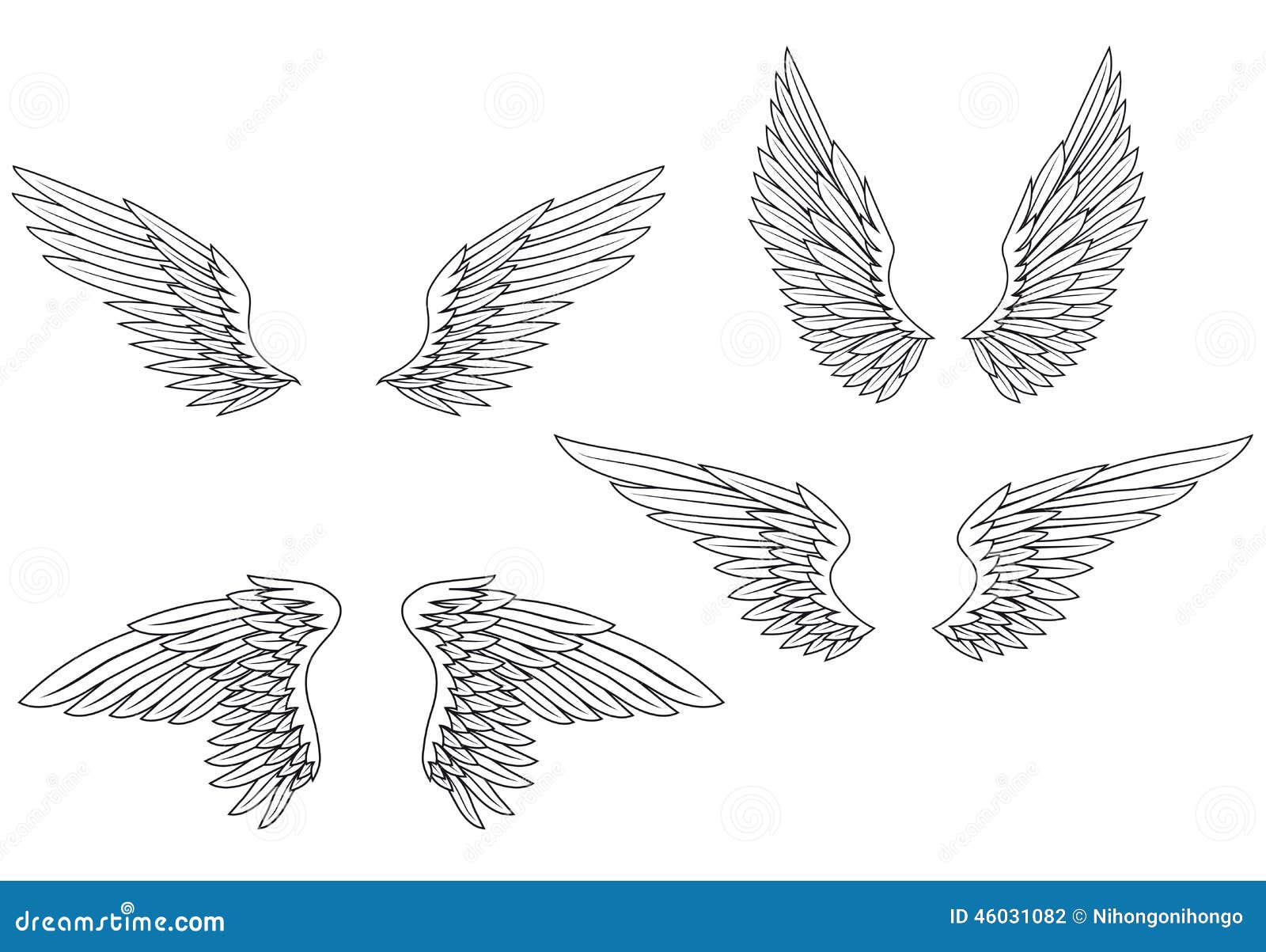 Wings set stock vector. Illustration of angel, crest - 46031082