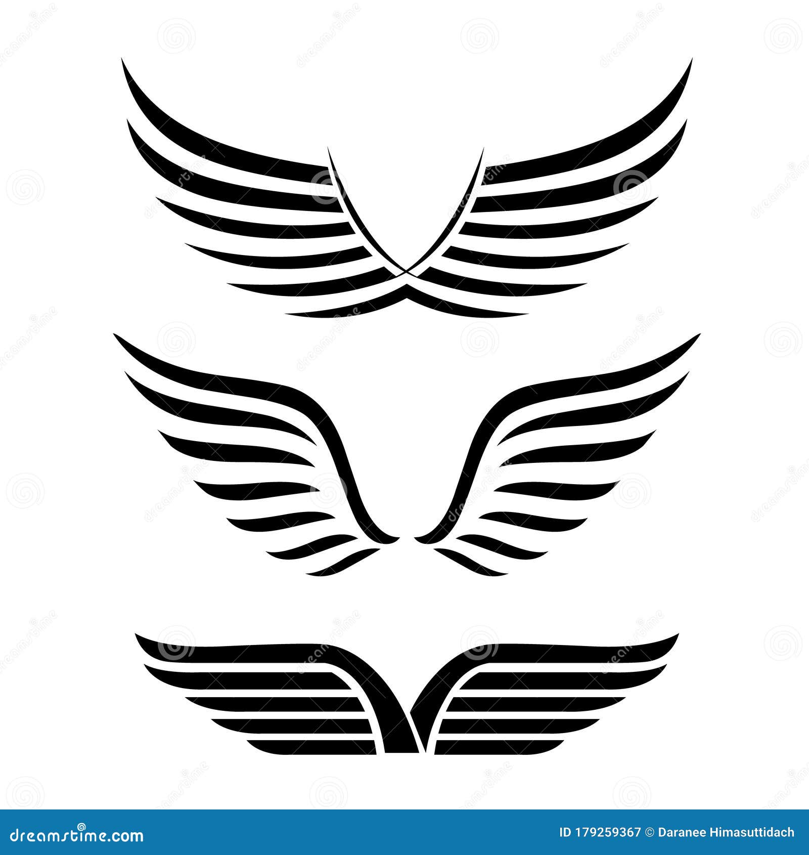 Wings. Set of Simple Logo or Sign Element Vector Illustration Stock ...