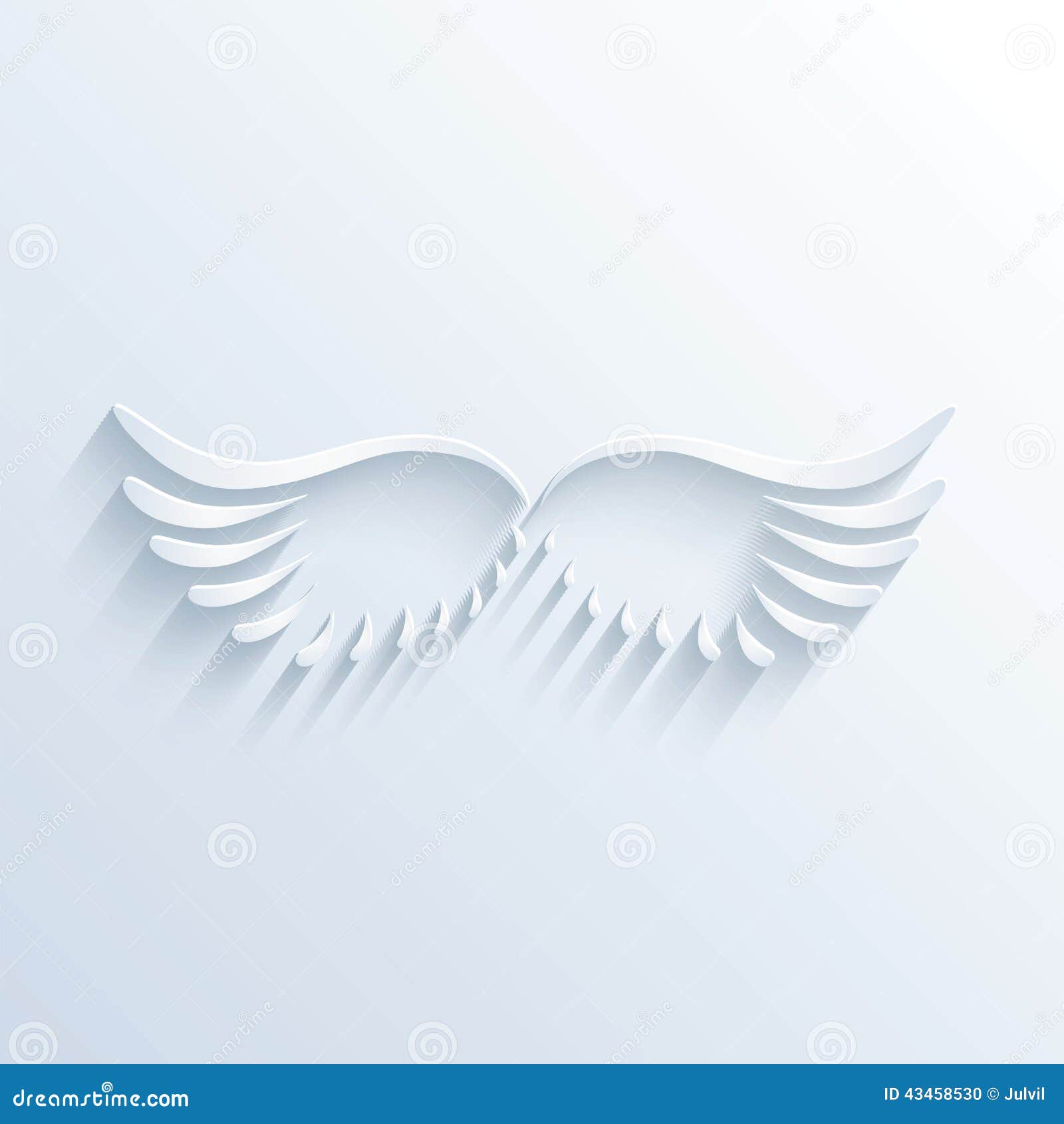Wings sign with shadow stock vector. Illustration of graphic - 43458530