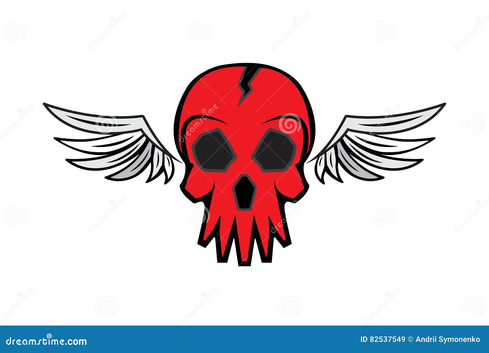 Wings skull logo stock vector. Illustration of banner - 82537549