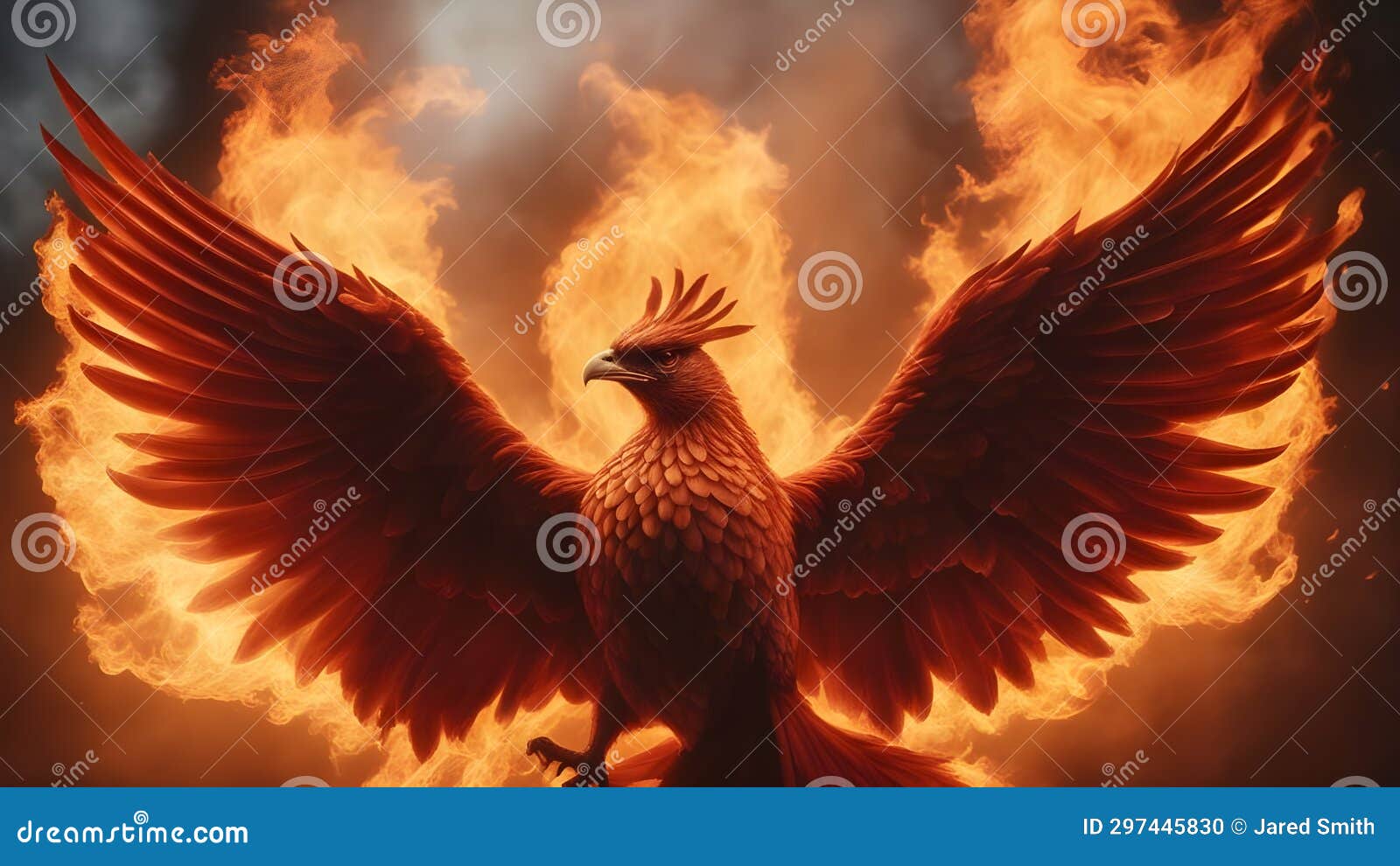 Wings in the Sky a Phoenix on Fire that Glows with Beauty and Majesty ...