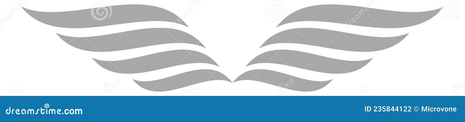 Wings Stencil. Wavy Feathers Emblem in Vintage Style Stock Vector ...