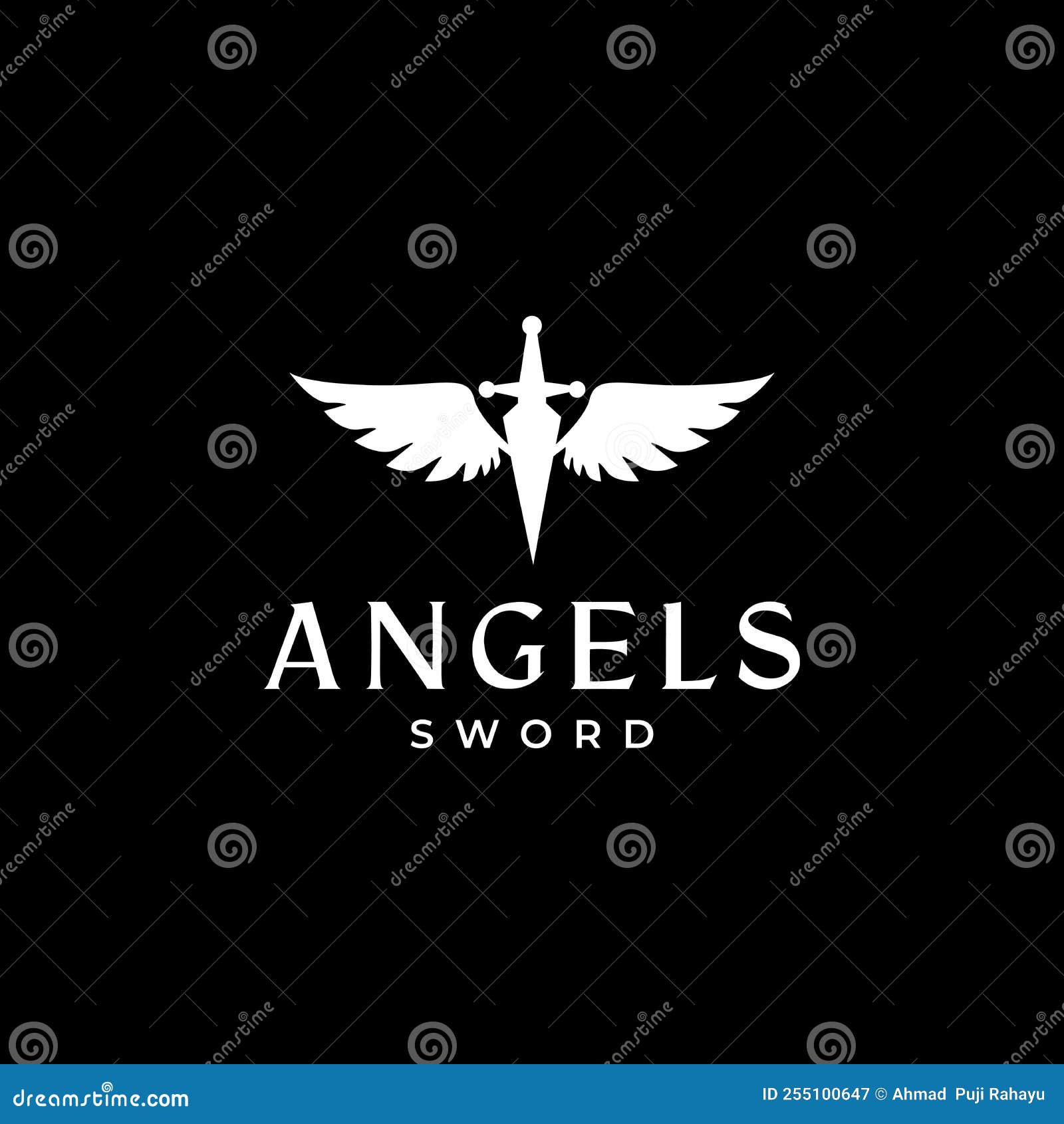 Wings with Sword Logo Design Vector Stock Vector - Illustration of ...