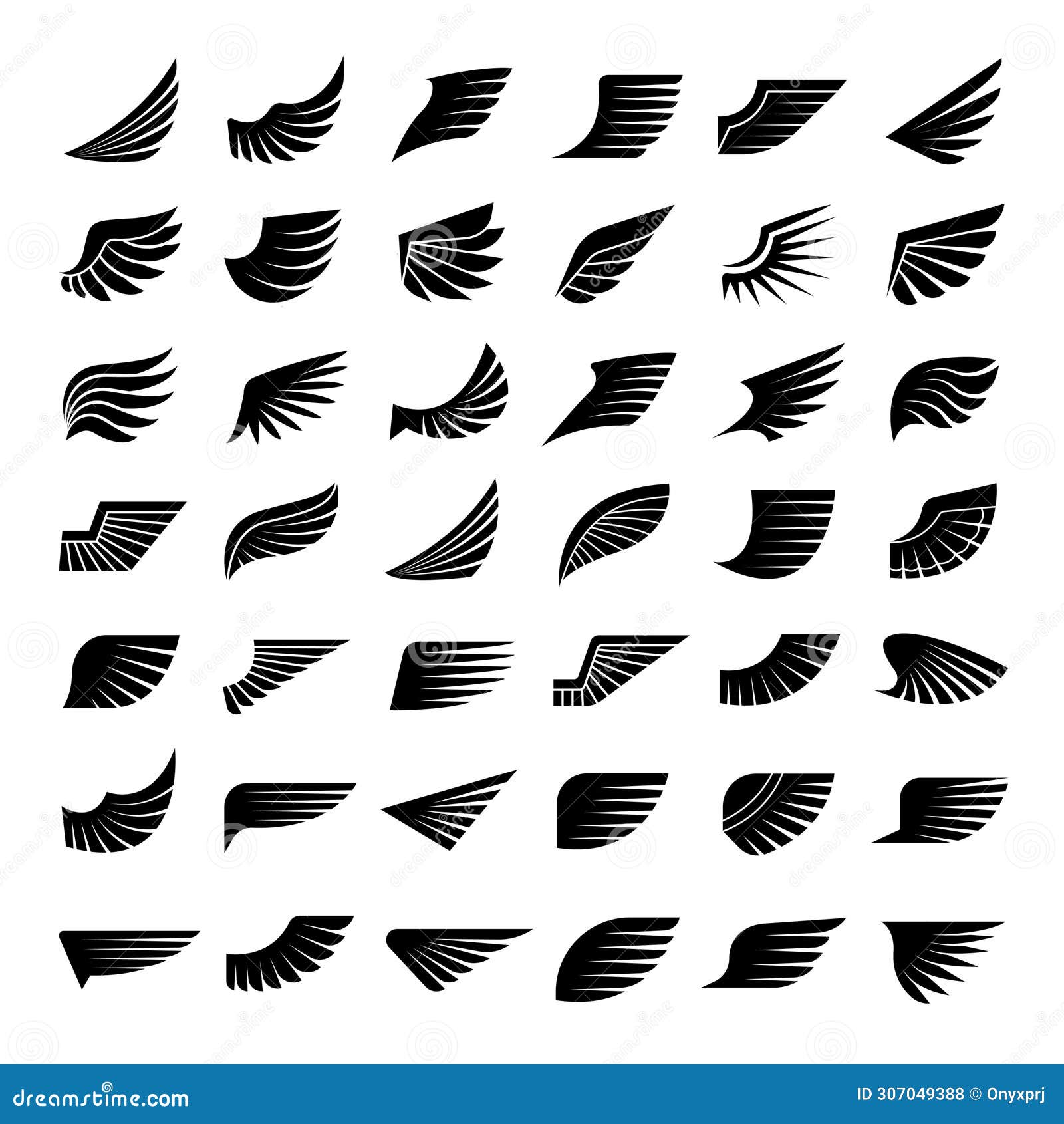 Wings. Symbols of Aviation or Pilot Emblems Recent Vector Stylized ...
