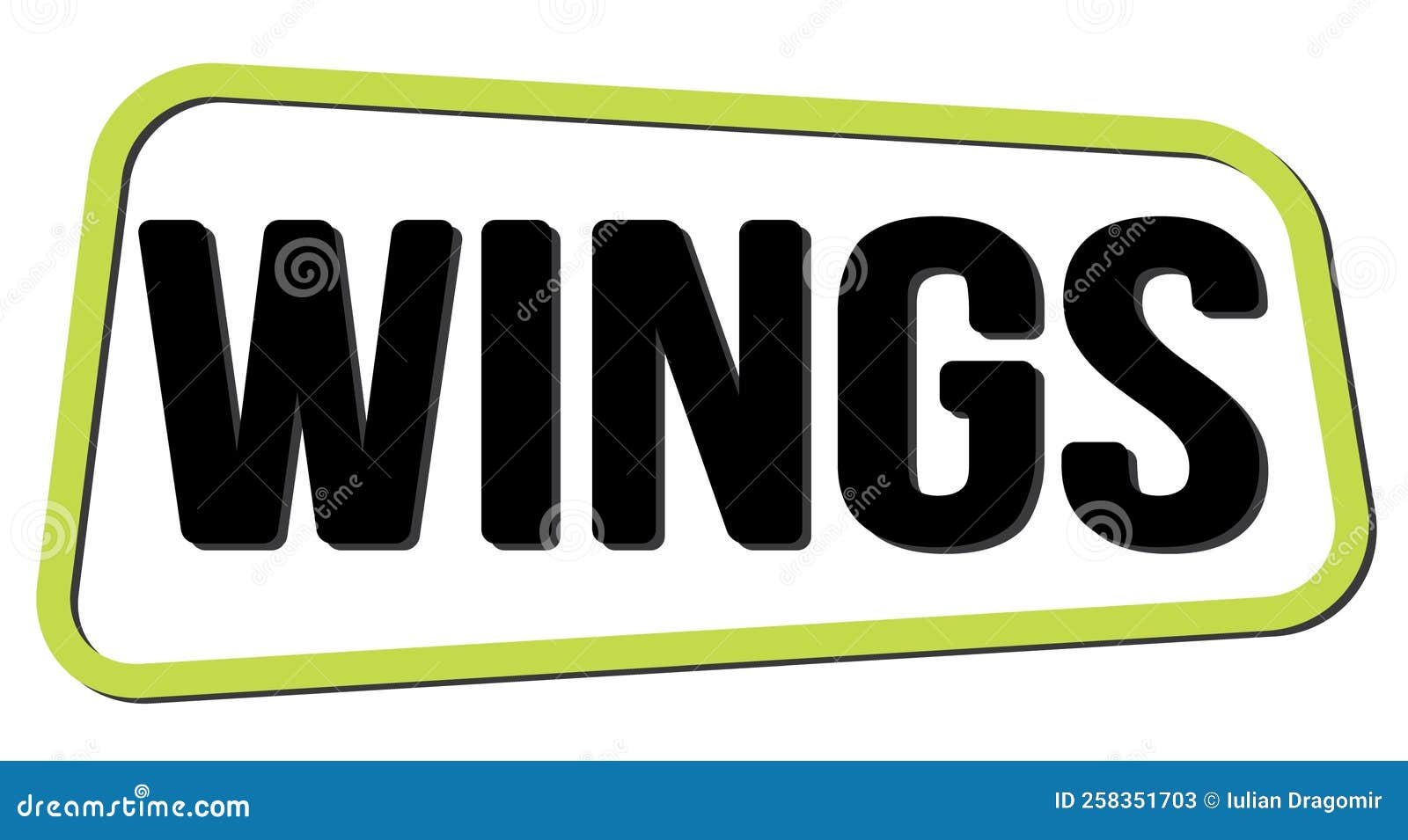 WINGS Text on Green-black Trapeze Stamp Sign Stock Illustration ...