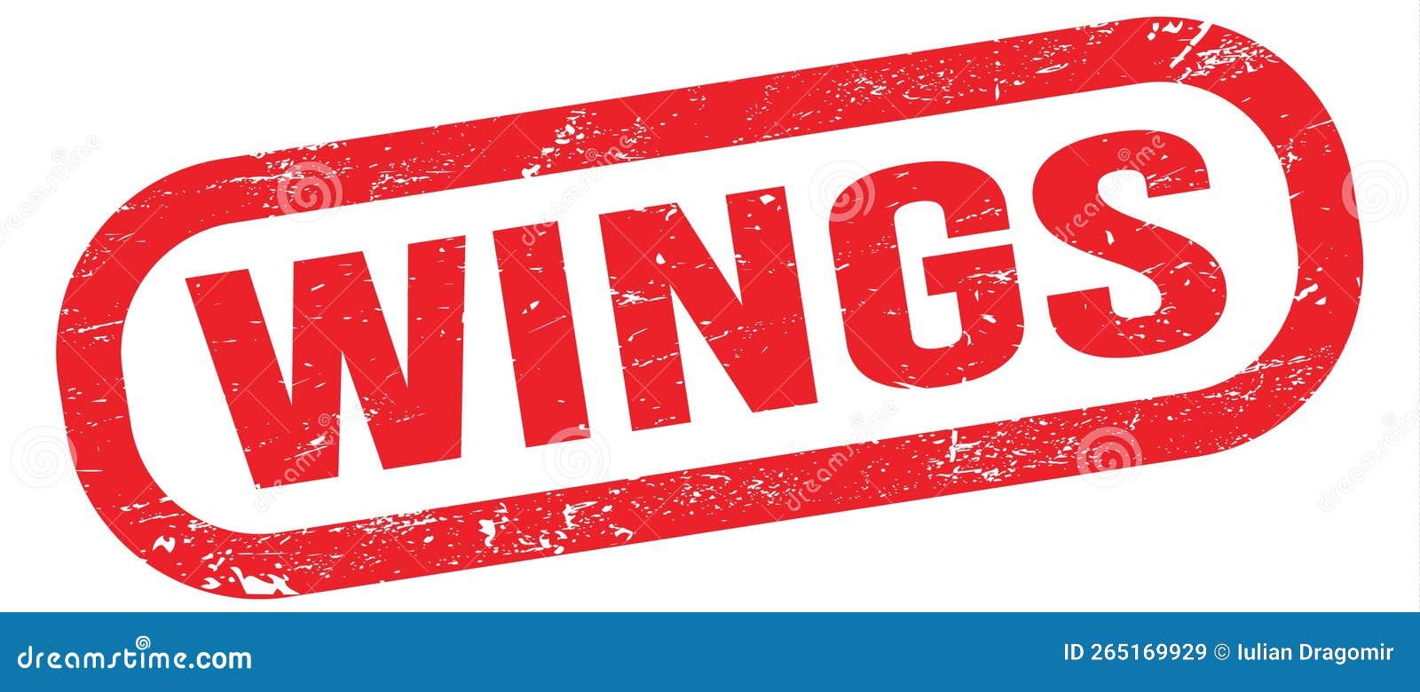 WINGS, Text on Red Rectangle Stamp Sign Stock Illustration ...