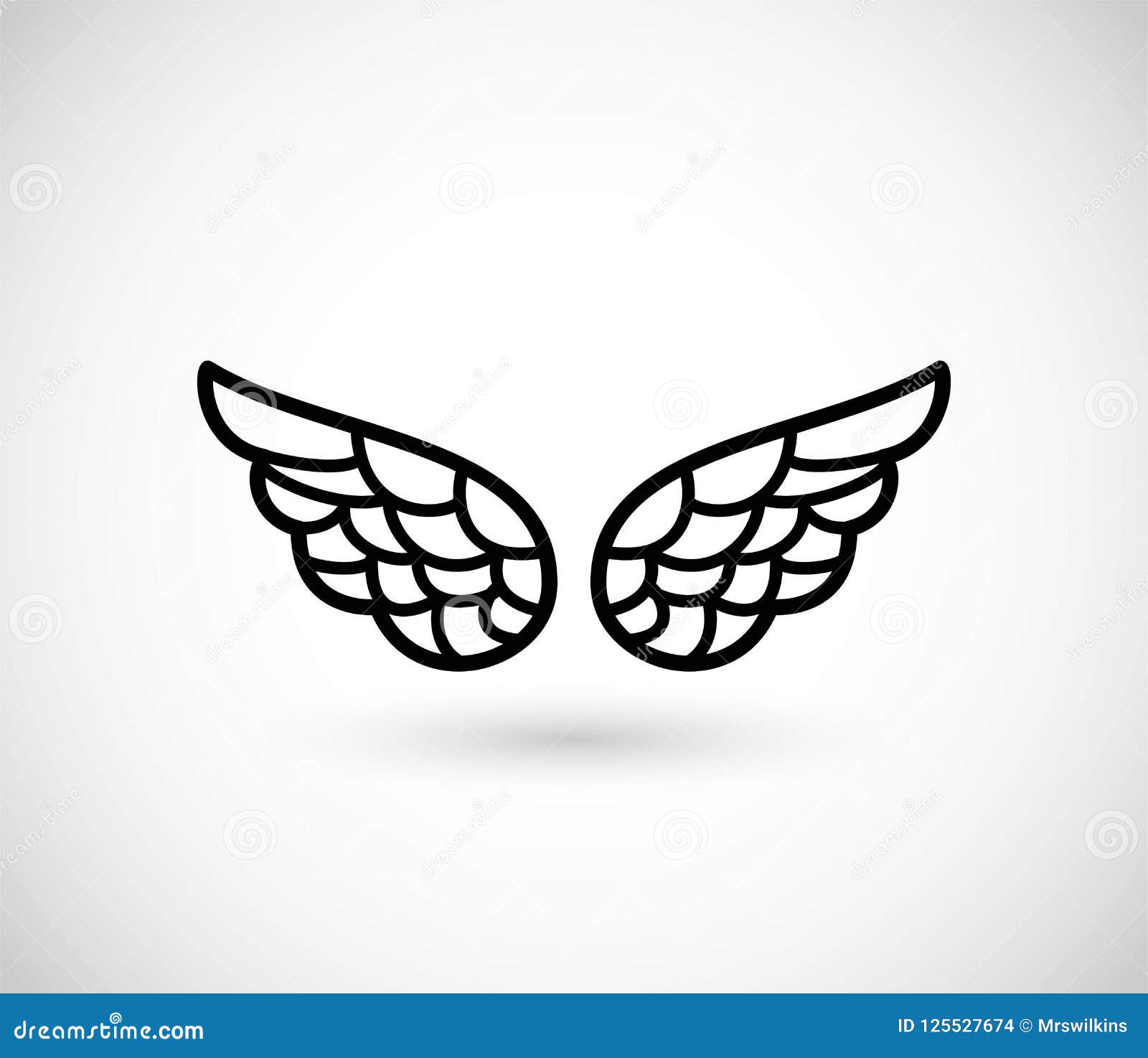 Wings Thin Line Icon Vector Stock Illustration - Illustration of angel ...
