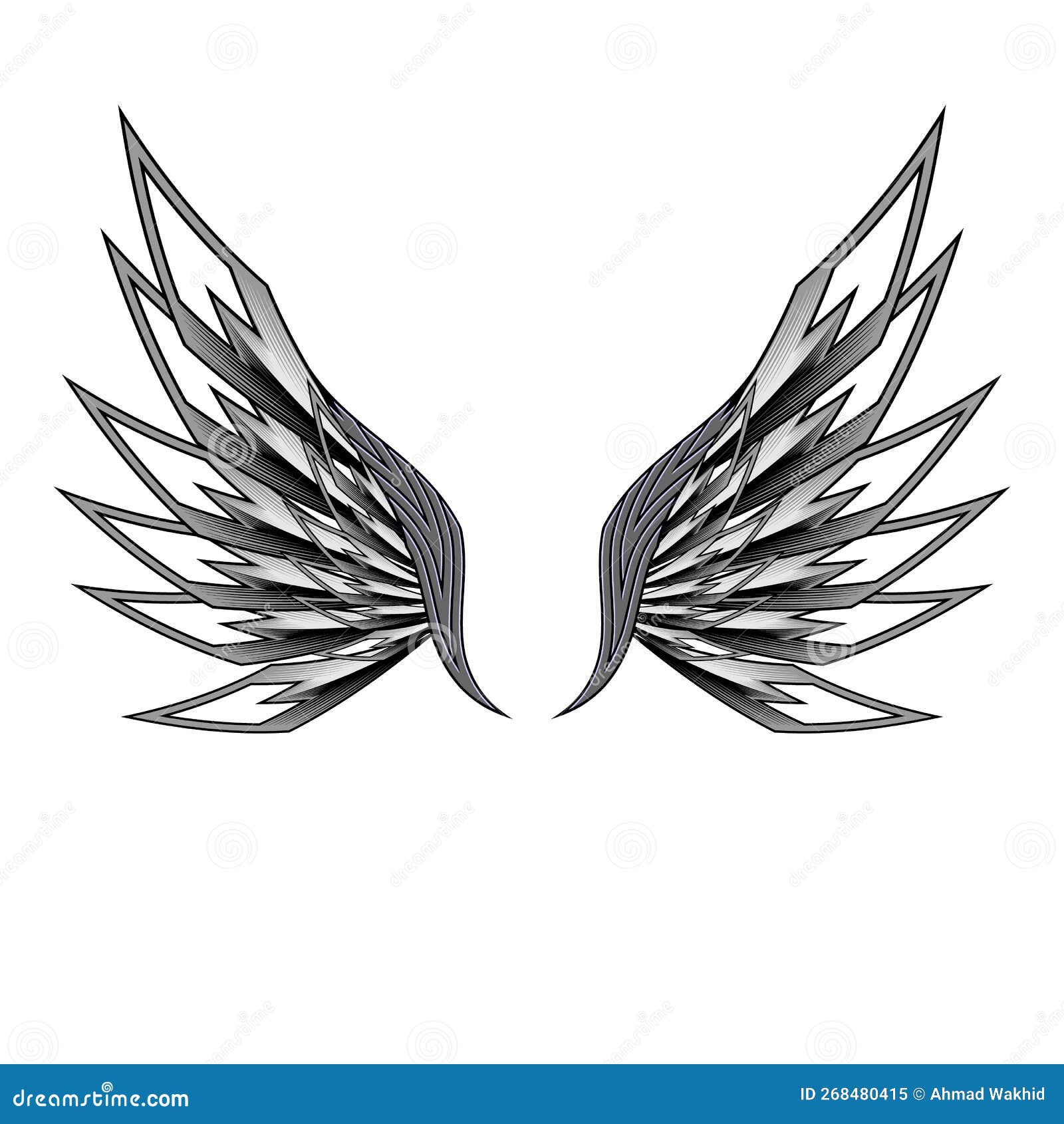 Wings Vector. Evil Wings Vector Template Design Stock Illustration ...