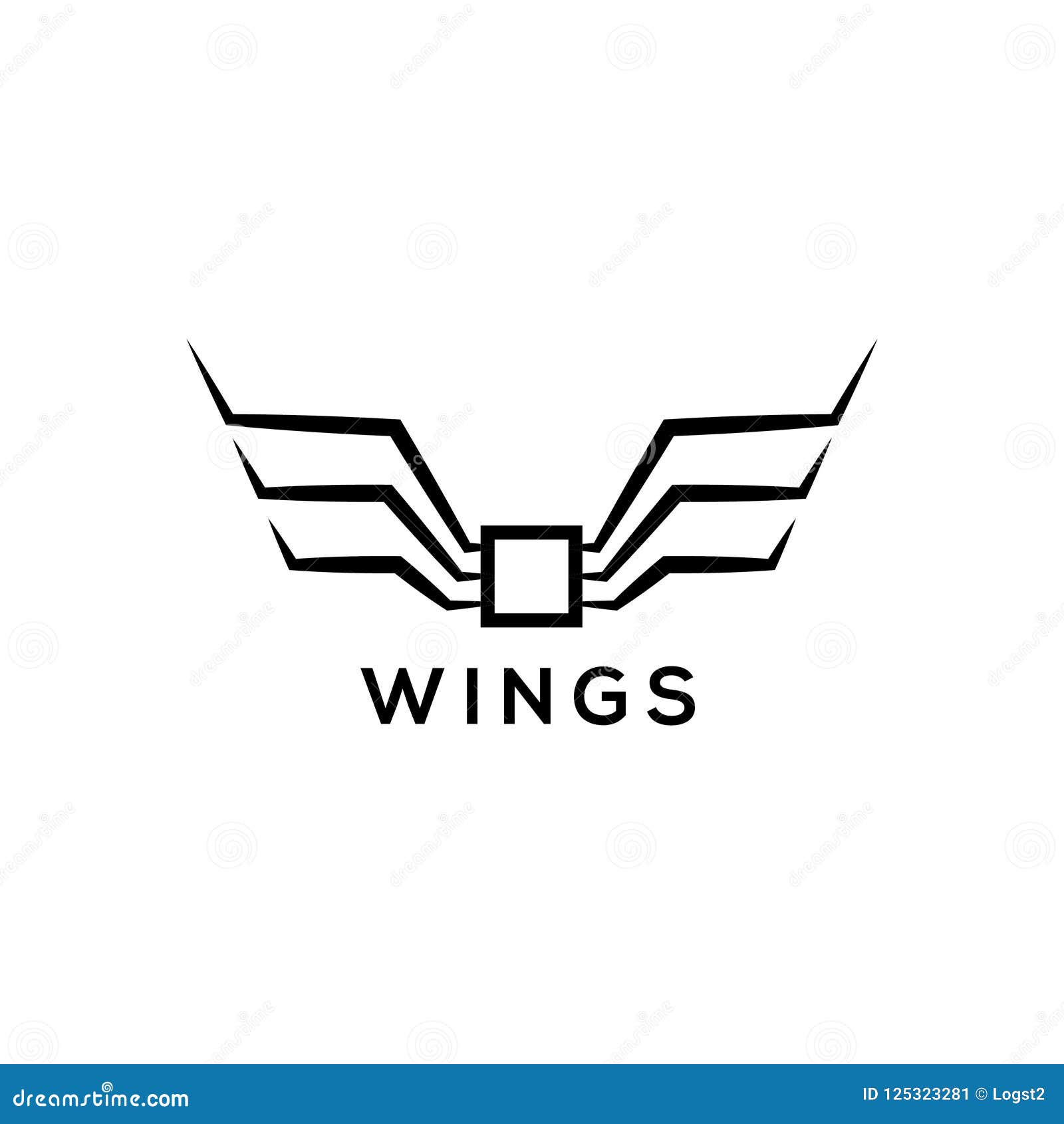 Wings Vector Logo . Wings Emblem Stock Vector - Illustration of eagle ...