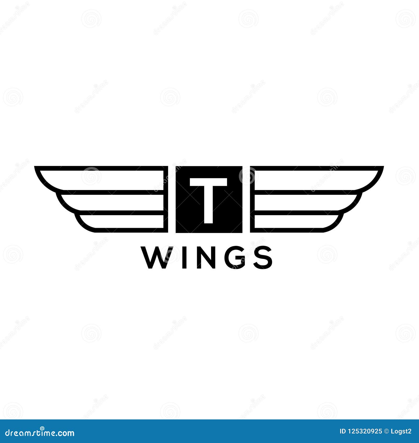 Wings Vector Logo . Wings Emblem Letter T Stock Vector - Illustration ...