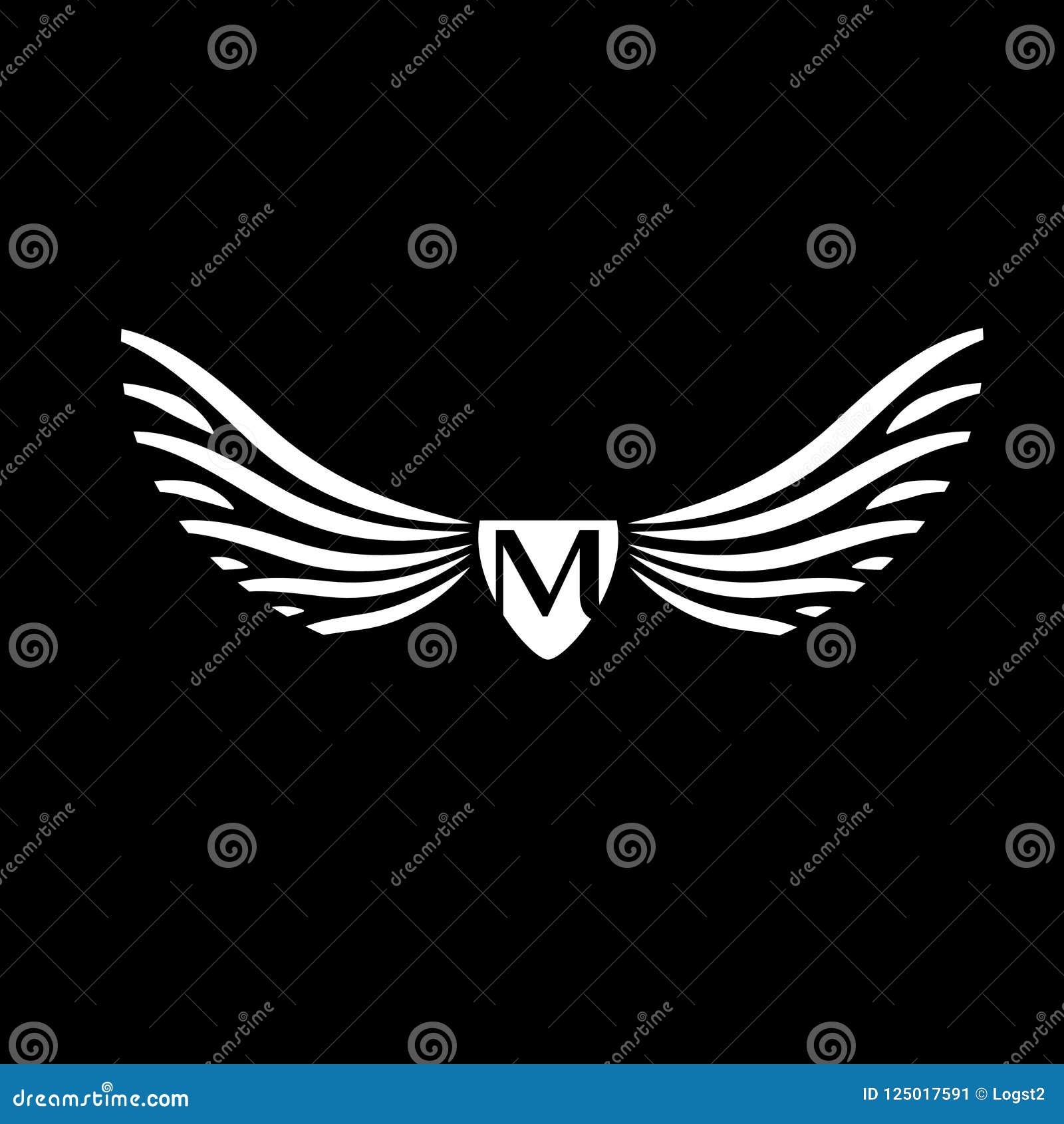 Wings Vector Logo . Wings Emblem Letter M Stock Vector - Illustration ...