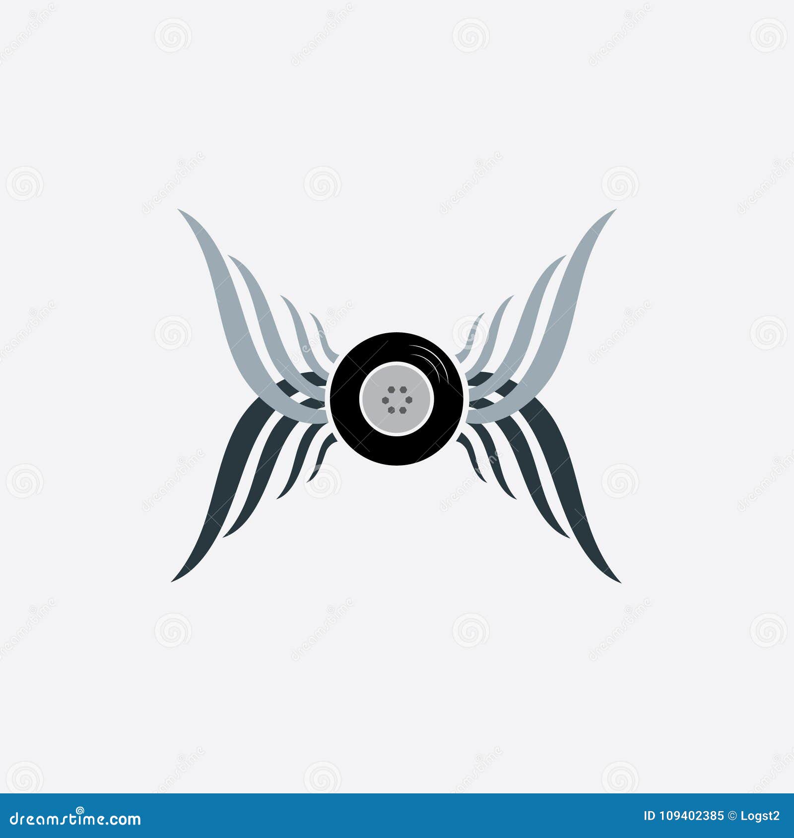 Wings with Wheel Vector Logo . Wing Icon Vector Set Stock Vector ...