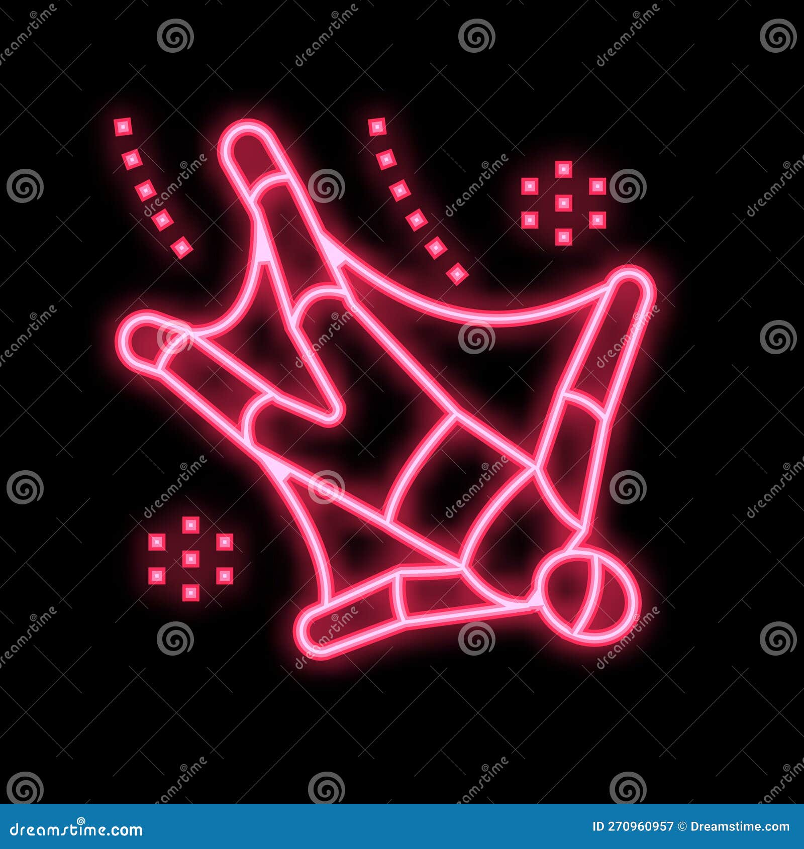 Wingsuit Fly Extremal Man Neon Glow Icon Illustration Stock Vector ...