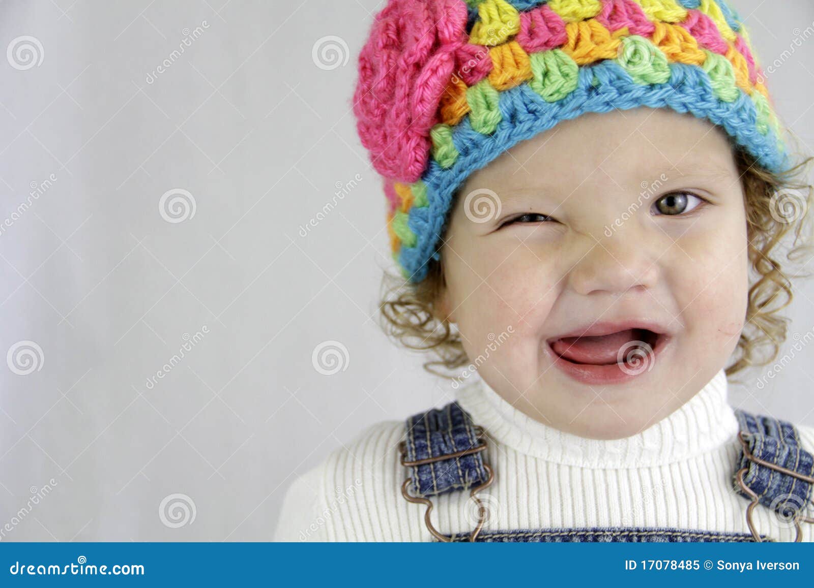 Wink stock image. Image of beanie, eyes, color, child - 17078485