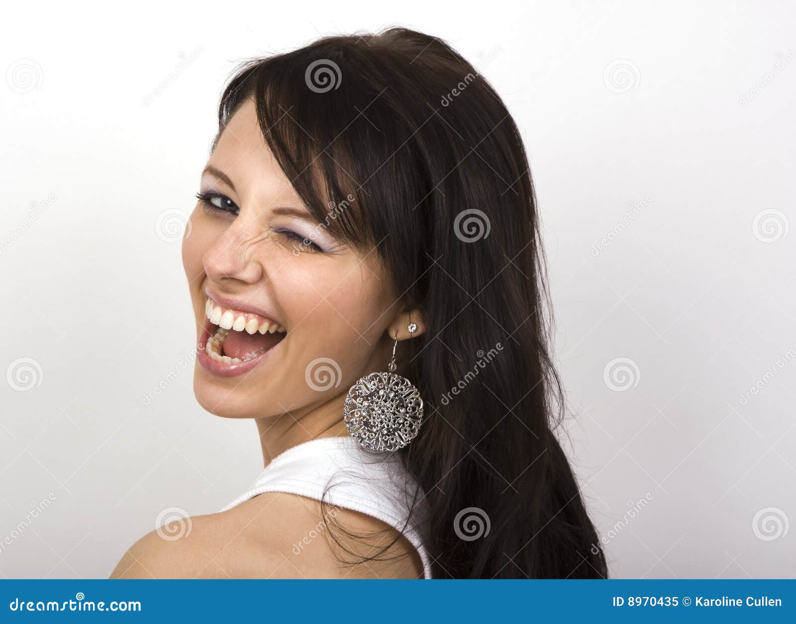 Wink stock image. Image of healthy, color, pretty, blue - 8970435