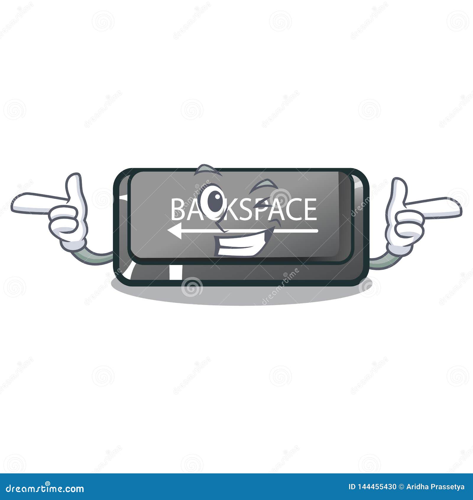 Wink Button Backspace in the Shape Cartoon Stock Vector - Illustration ...