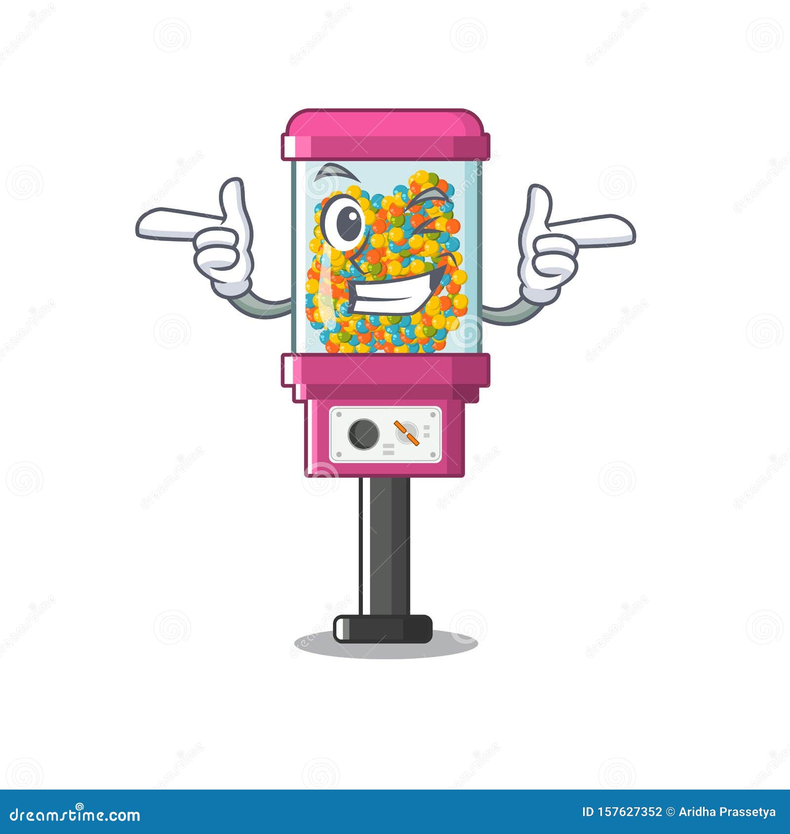 Wink Candy Vending Machine in a Cartoon Stock Vector - Illustration of ...