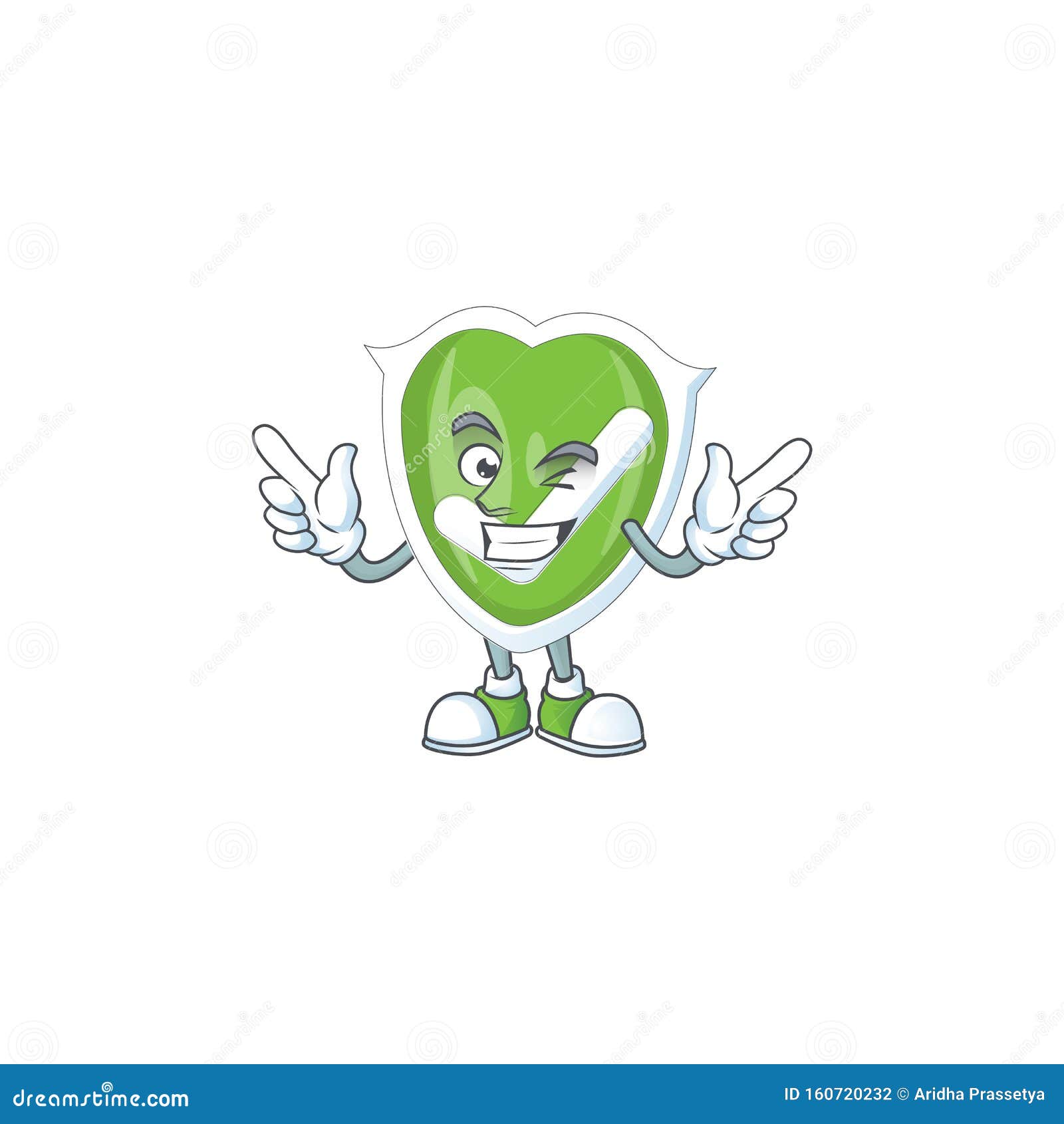 Wink Checkmark Shield with Character a Mascot Stock Vector ...