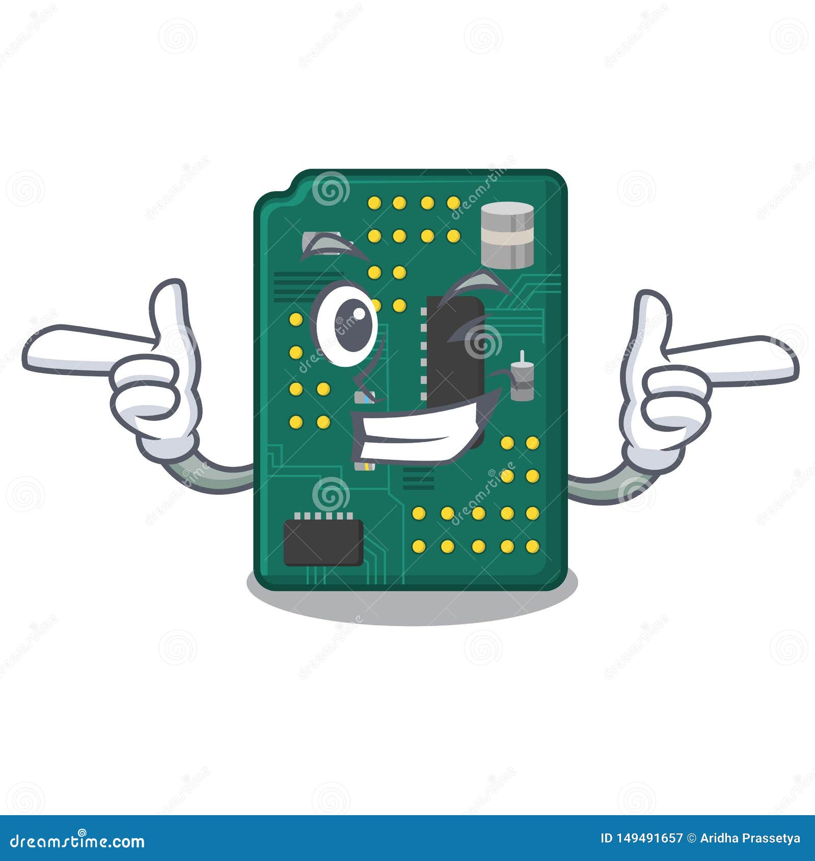 Wink Circuit Board Pcb In Cartoon Shape Stock Vector Illustration Of Glimmer Chip 149491657