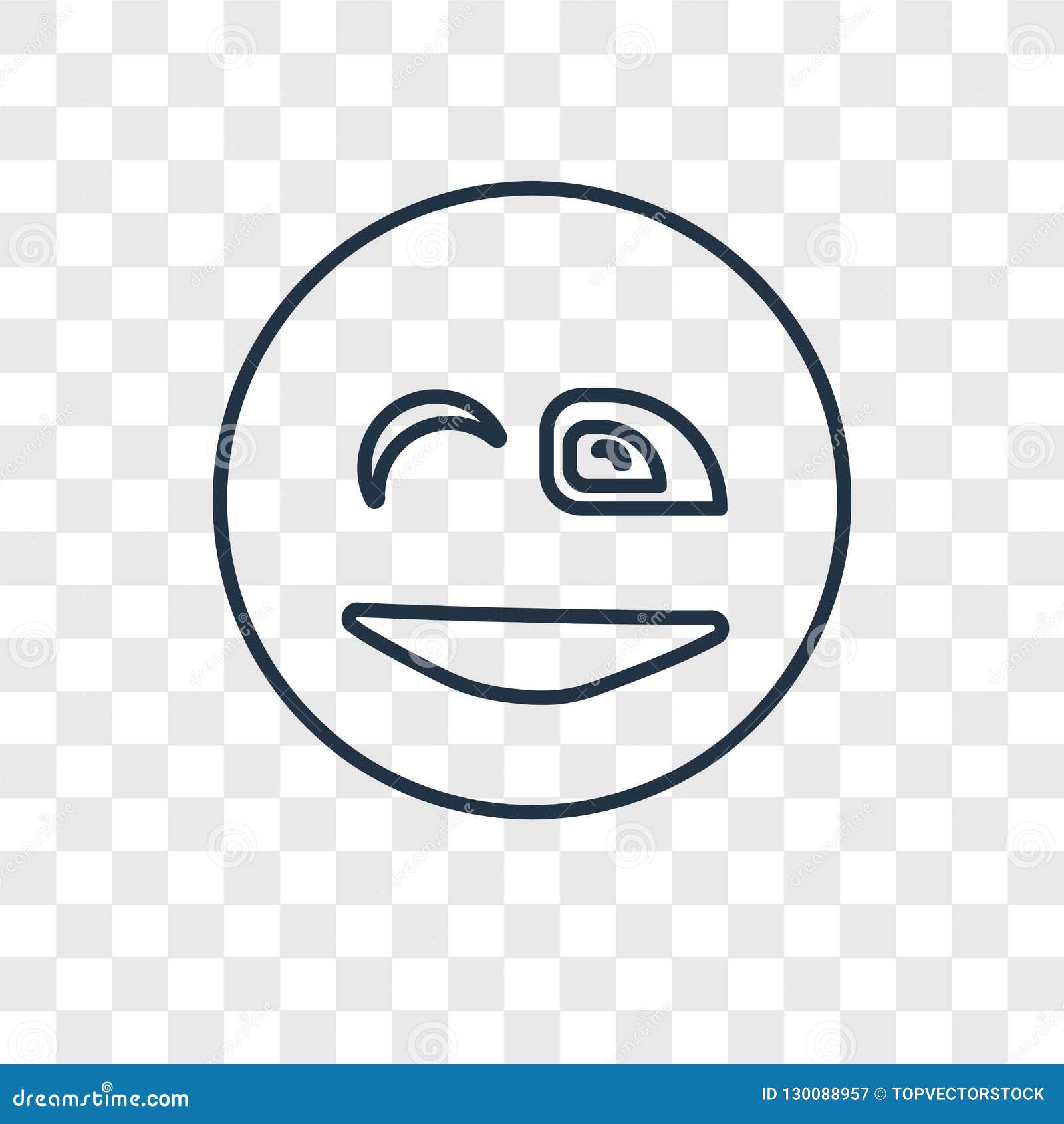 Wink Concept Vector Linear Icon Isolated on Transparent Background ...