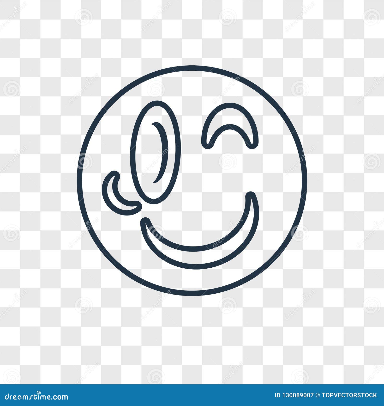 Wink Concept Vector Linear Icon Isolated on Transparent Background ...