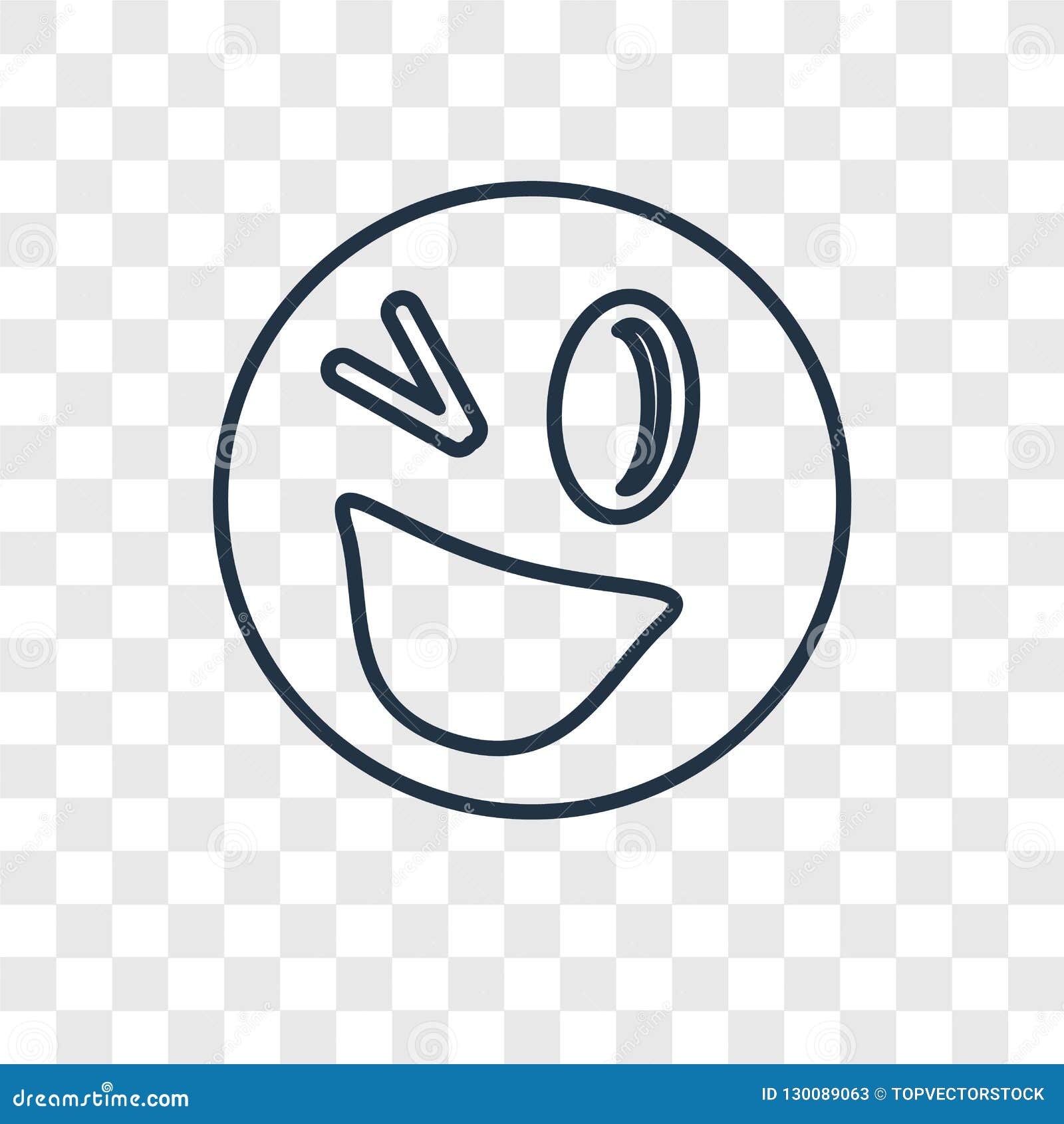 Wink Concept Vector Linear Icon Isolated on Transparent Background, Wink Concept Transparency ...