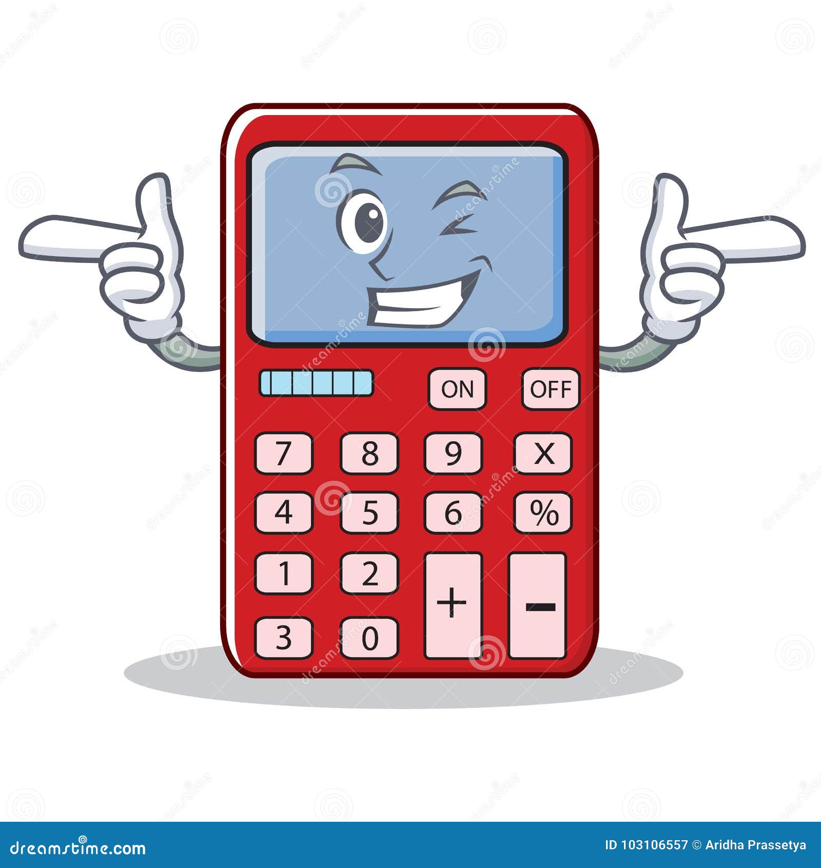 Wink Cute Calculator Character Cartoon Stock Vector - Illustration of ...