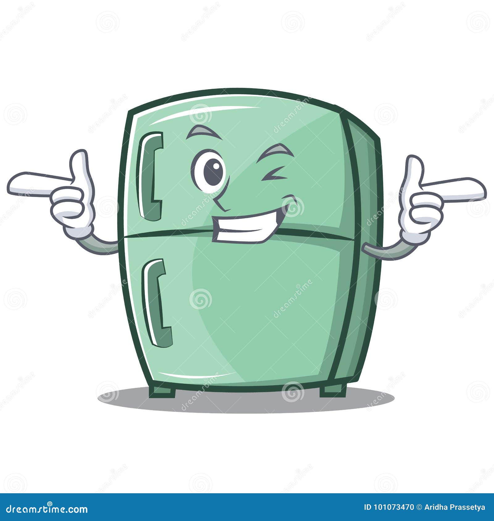 Wink Cute Refrigerator Character Cartoon Stock Vector - Illustration of ...