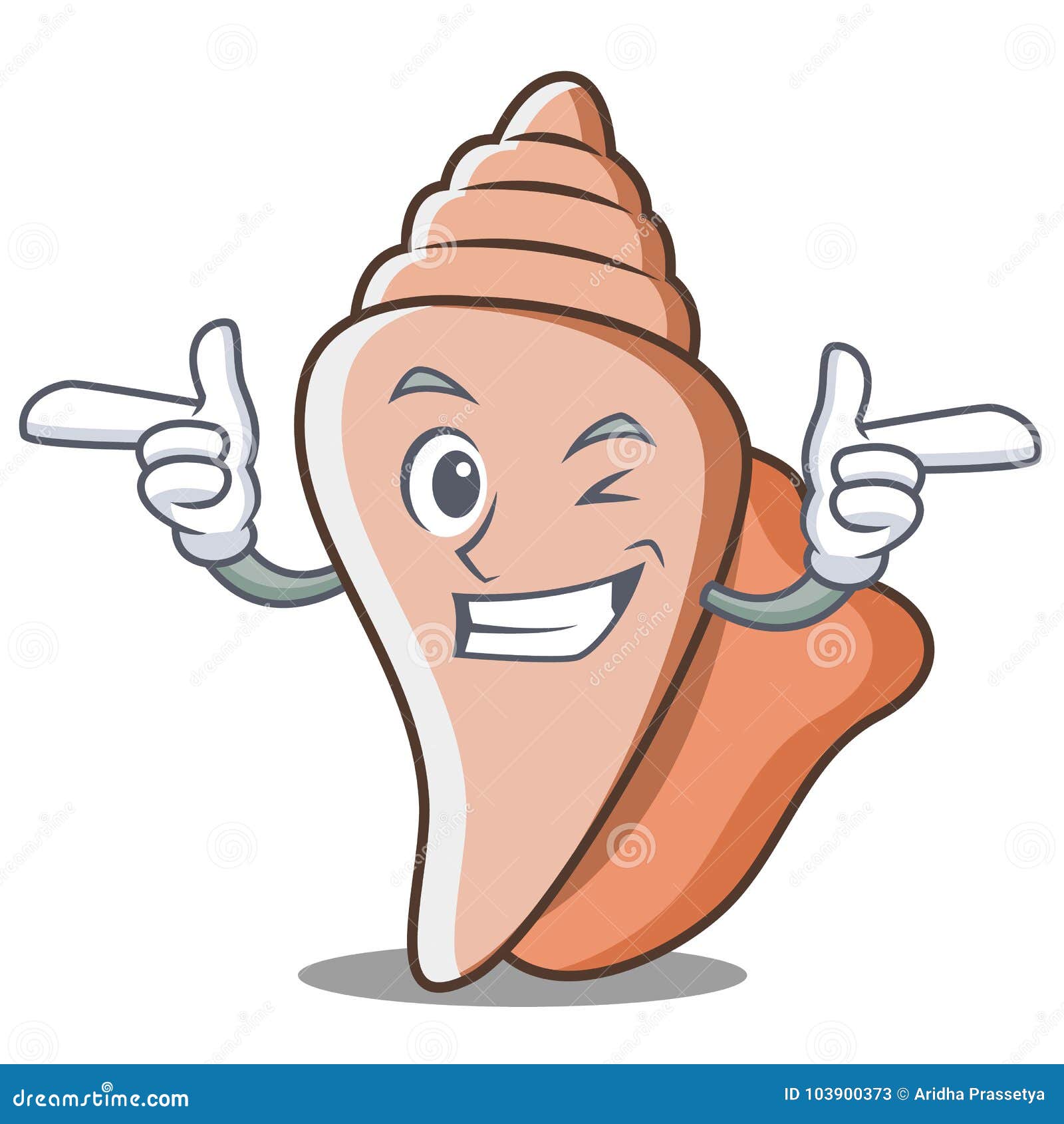 Wink Cute Shell Character Cartoon Stock Vector - Illustration of ...