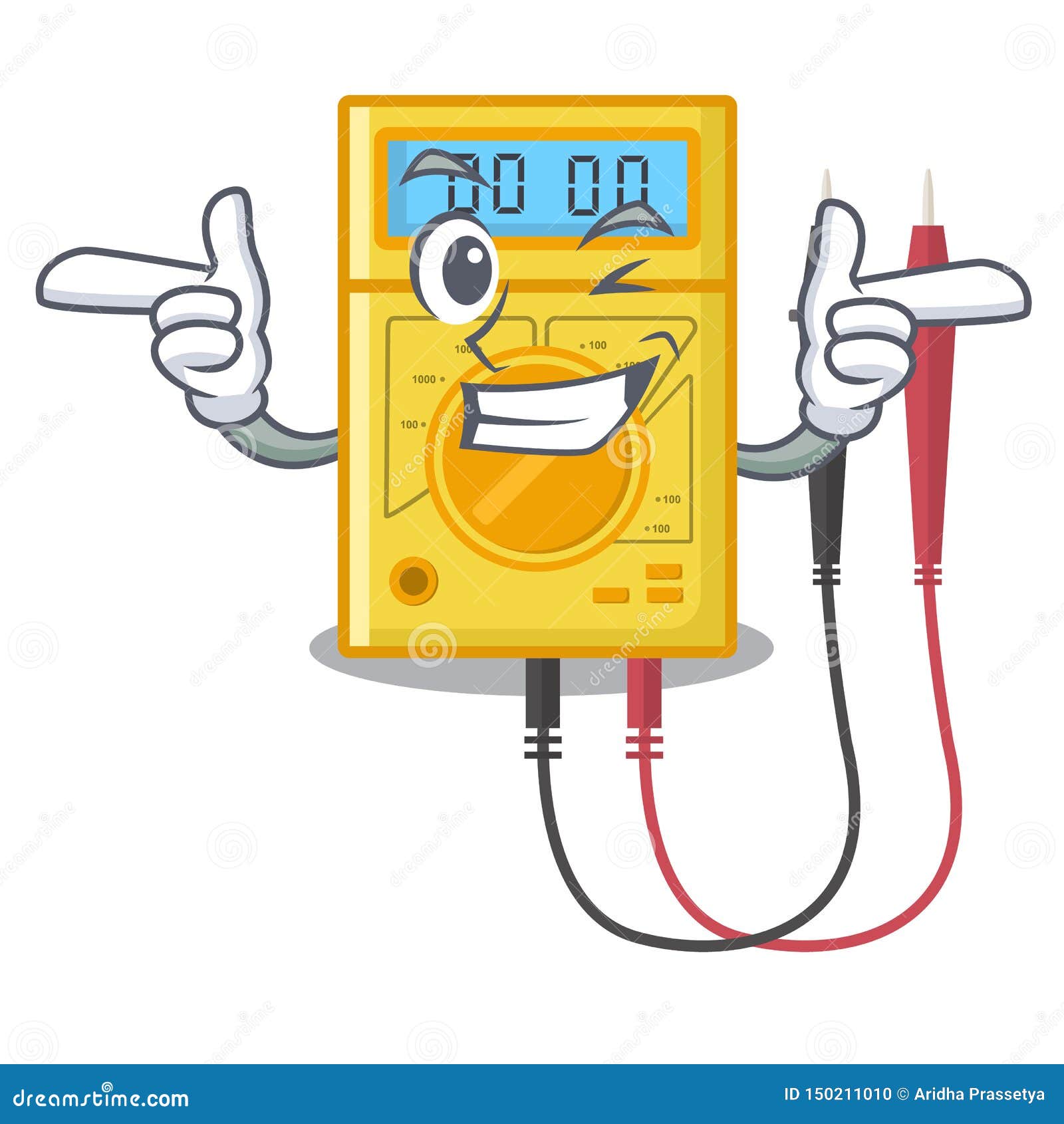 Wink Digital Multimeter Isolated with the Character Stock Vector ...