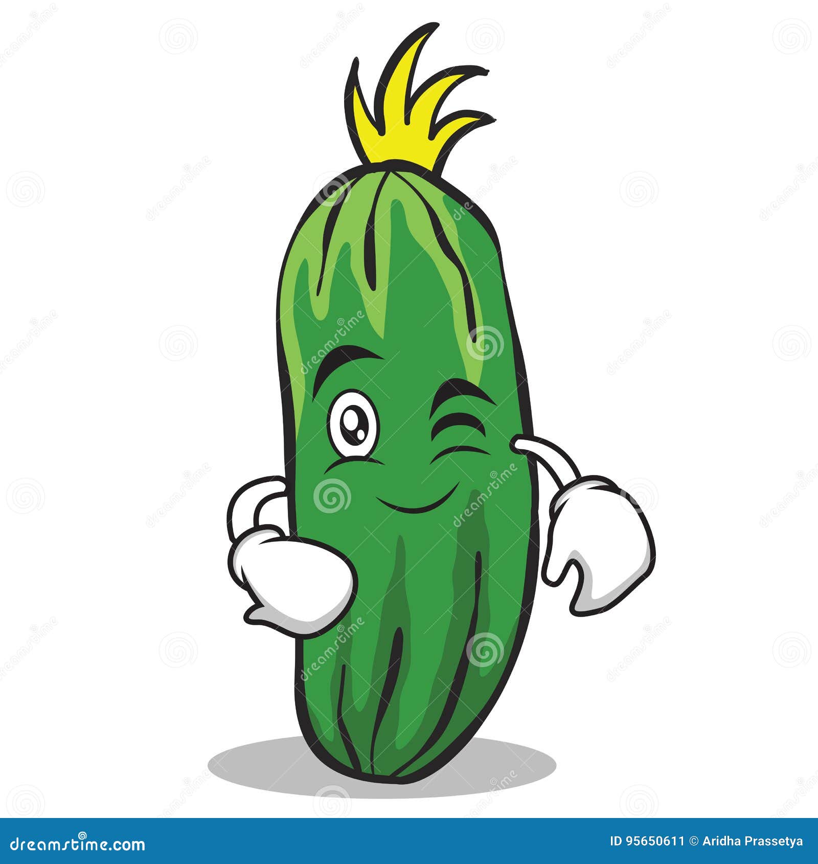 Wink Face Cucumber Character Cartoon Collection Stock Vector ...