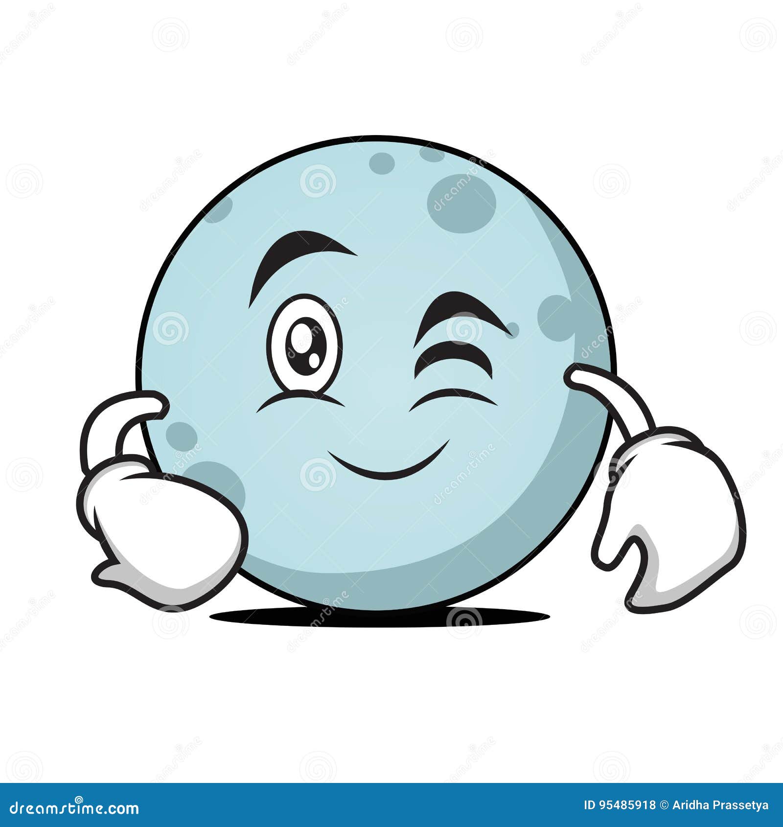 Wink Face Moon Cartoon Character Stock Vector - Illustration of clip ...