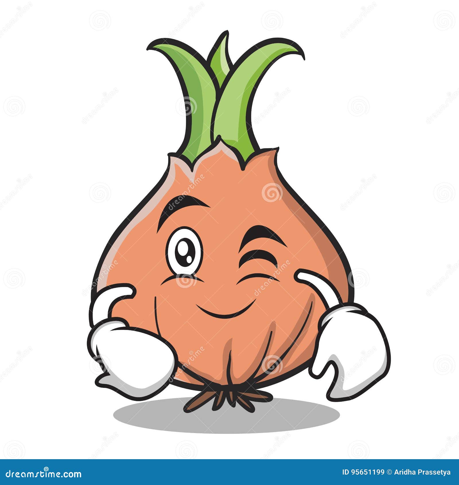 Wink Face Onion Character Cartoon Stock Vector - Illustration of food ...