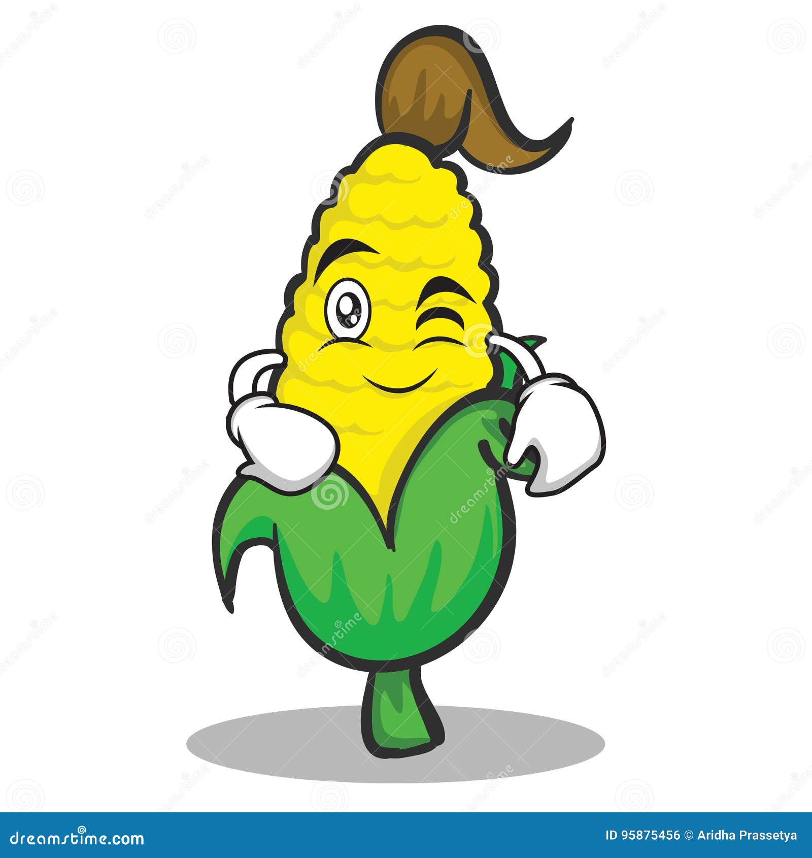 Wink Face Sweet Corn Character Cartoon Stock Vector - Illustration of ...